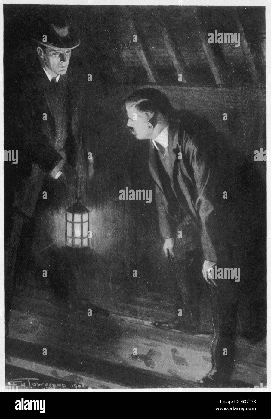 THE SIGN OF FOUR Holmes and Watson examine footprints in the attic ...