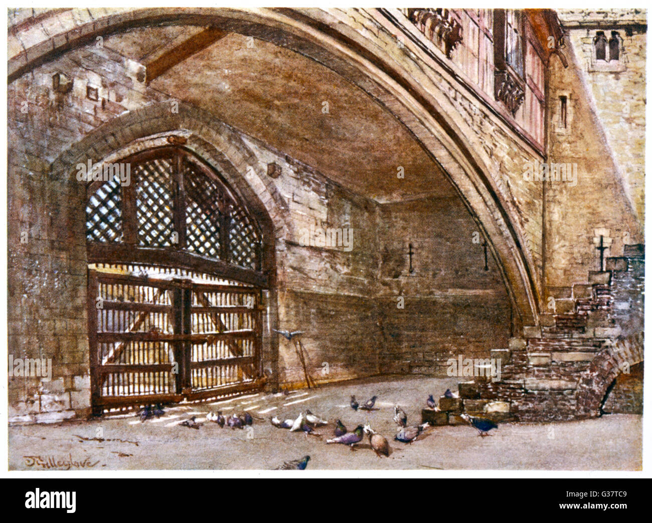 The TRAITOR'S GATE, from within Date: 1908 Stock Photo - Alamy
