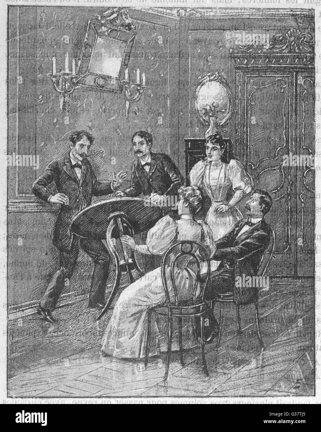 Seance with table turning hi-res stock photography and images - Alamy