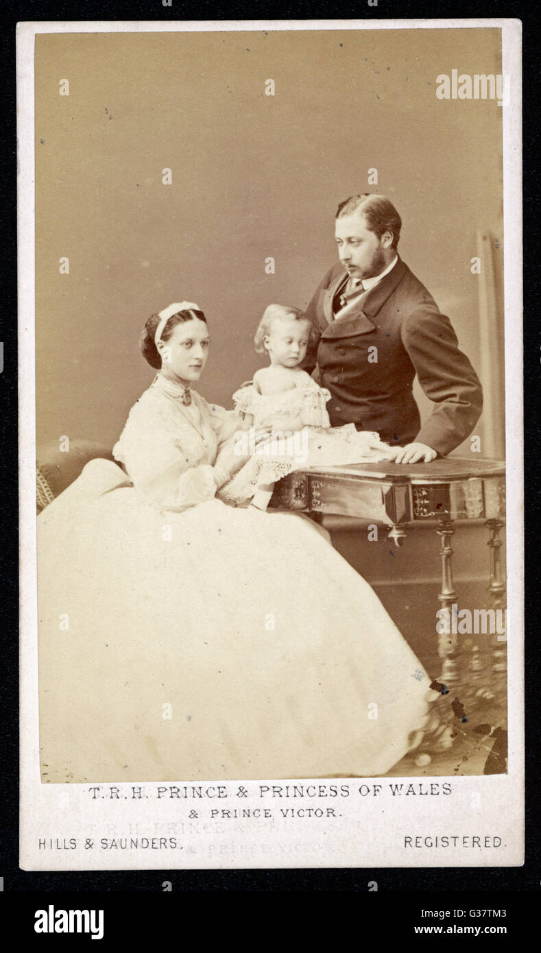 EDWARD VII as Prince of Wales, with Alexandra and their first son ...