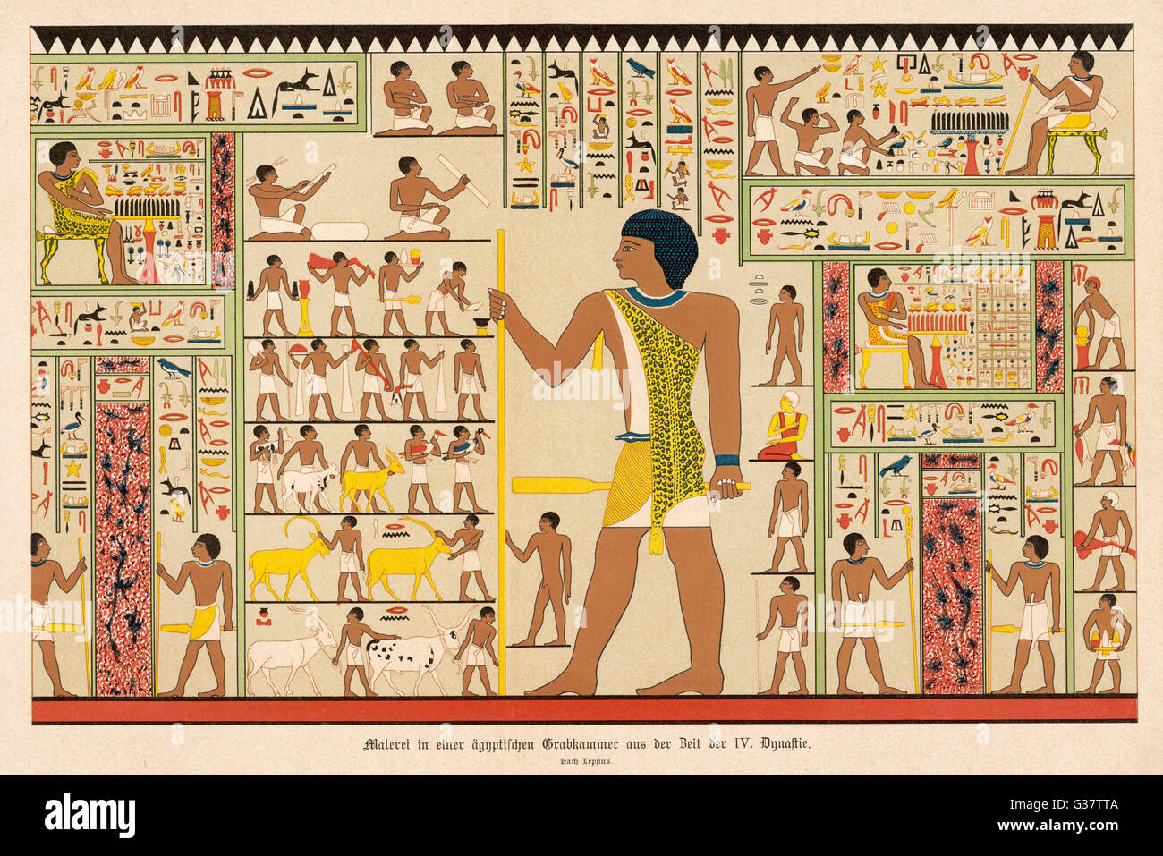 From a tomb painting in Thebes, Luxor. Date: circa 2000 BC Stock Photo ...
