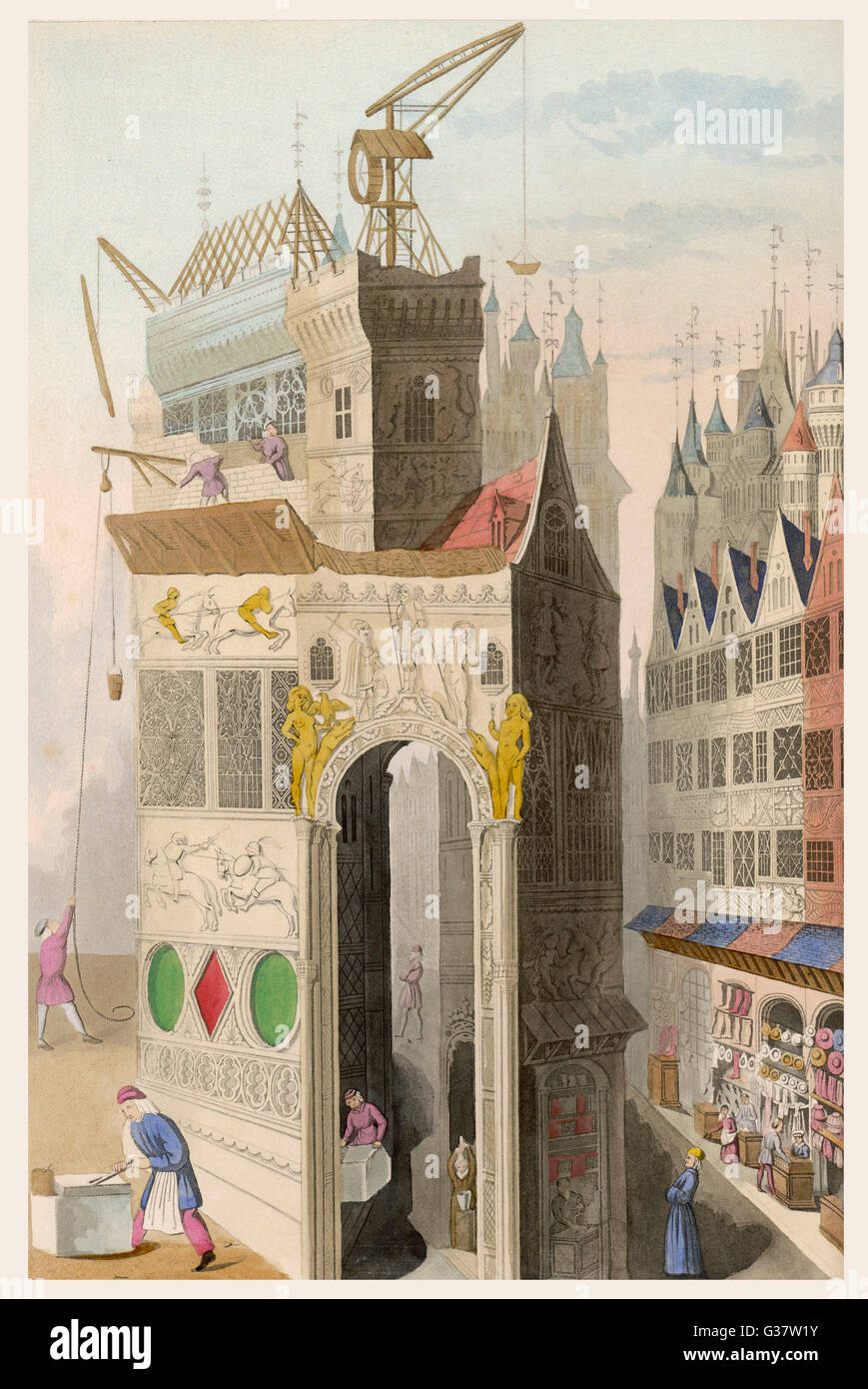 Building construction medieval techniques hi-res stock photography and ...