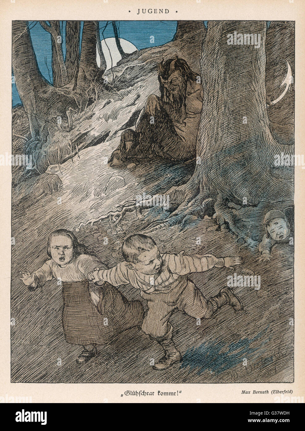 Three German children encounter a demon in the woods, and run away in ...