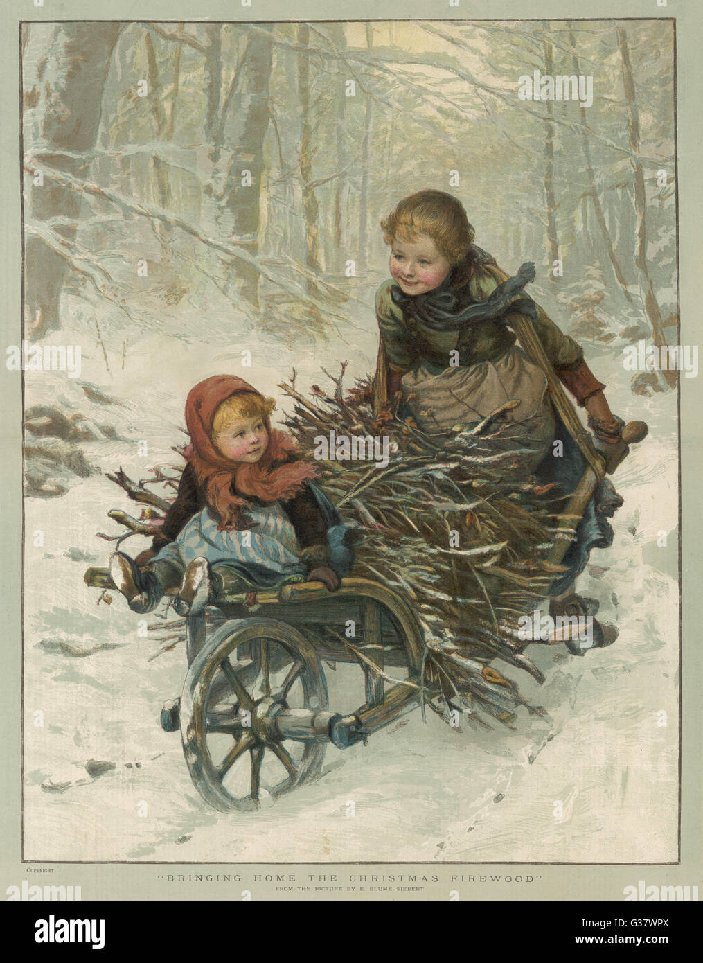 FETCHING FIREWOOD 1886 Stock Photo - Alamy