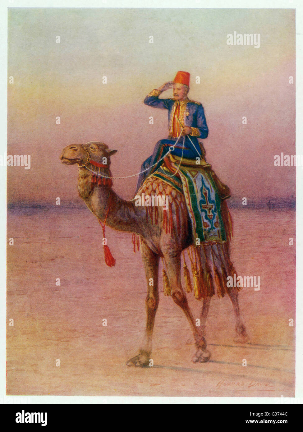 Charles Gordon on camel Stock Photo - Alamy