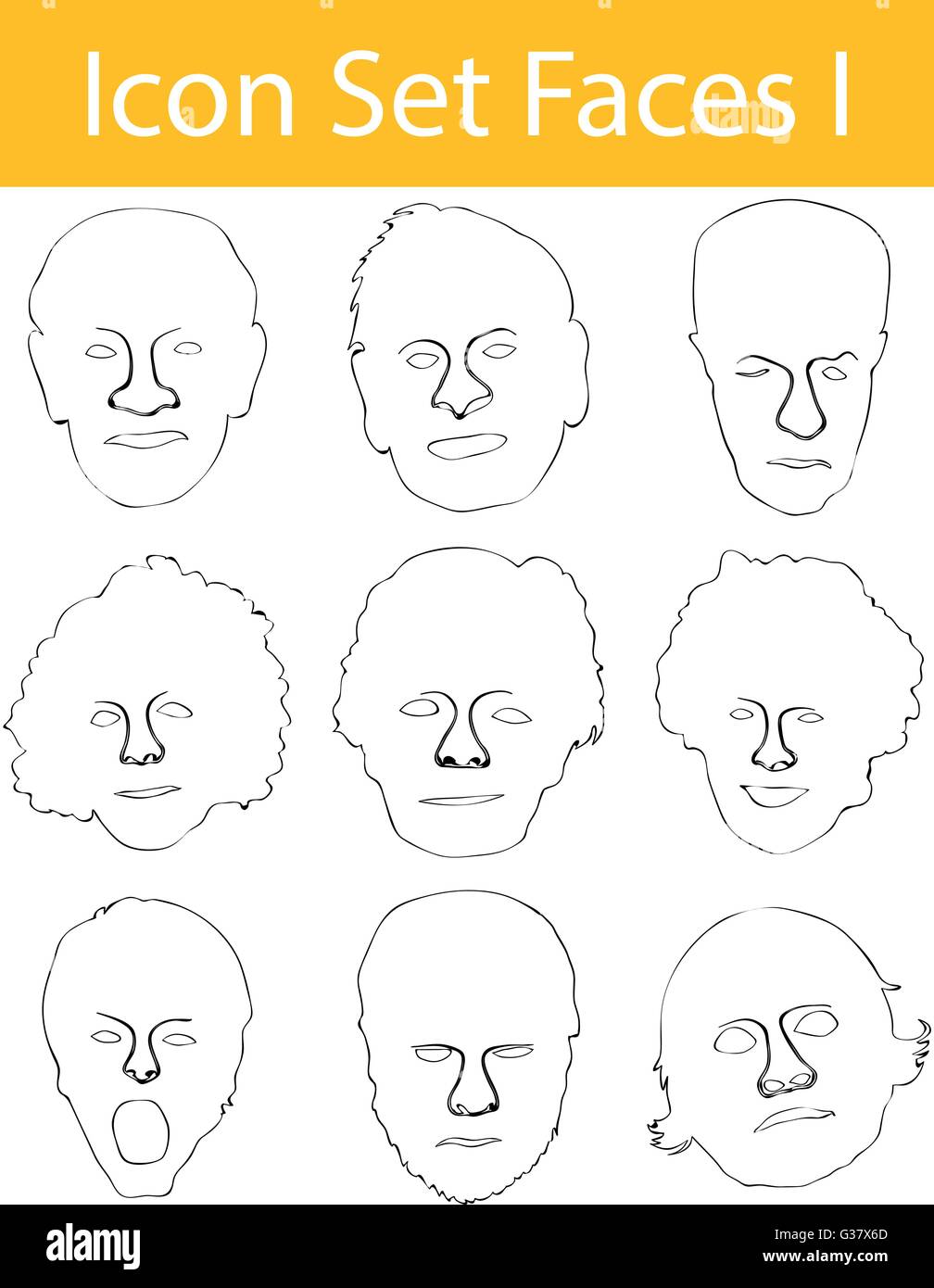 Human face expressions drawing hi-res stock photography and images - Alamy