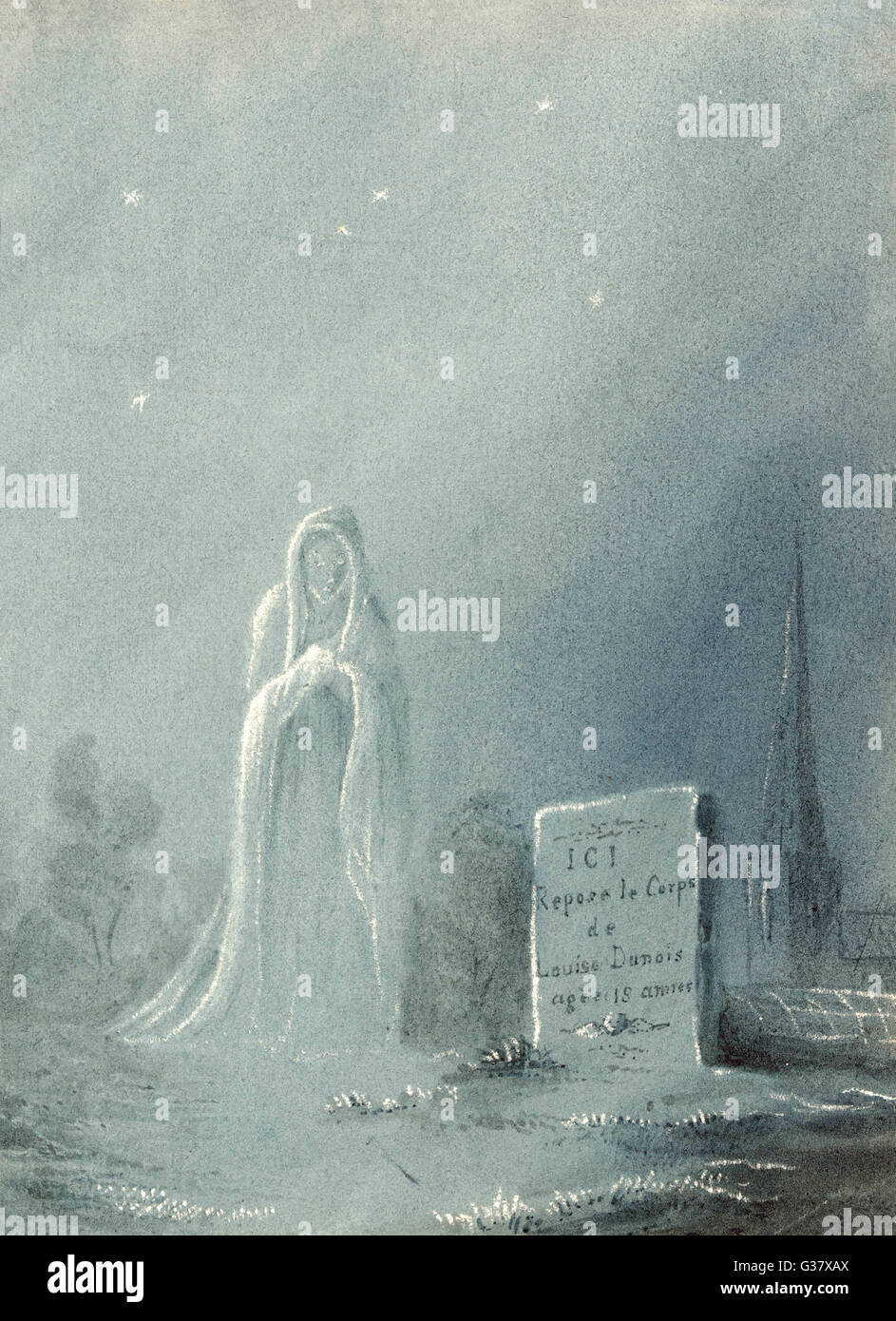 Ghost in Churchyard Stock Photo - Alamy