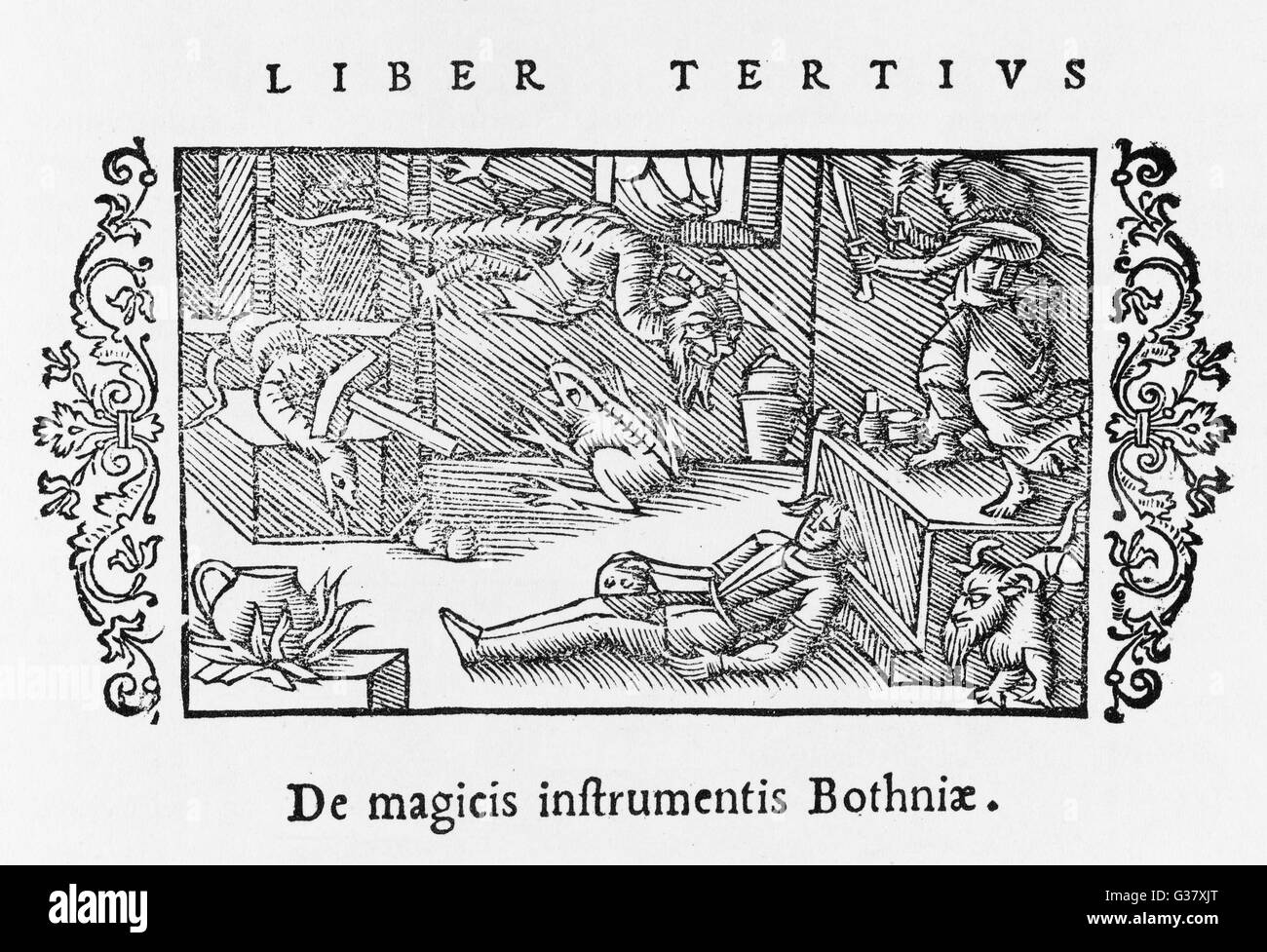 Witches summon up monsters, 1555 Stock Photo - Alamy