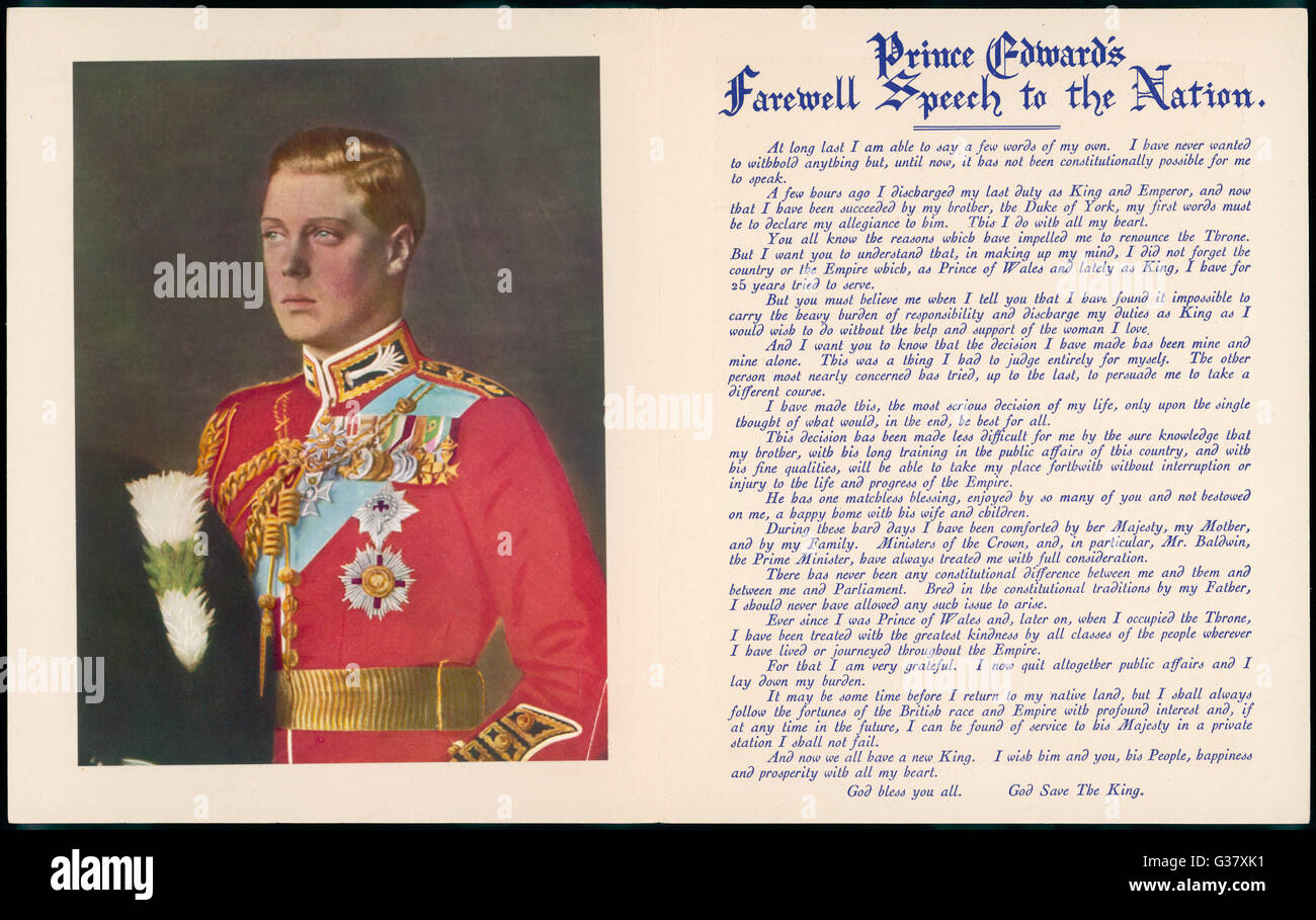 King edward viii abdication hi-res stock photography and images - Alamy