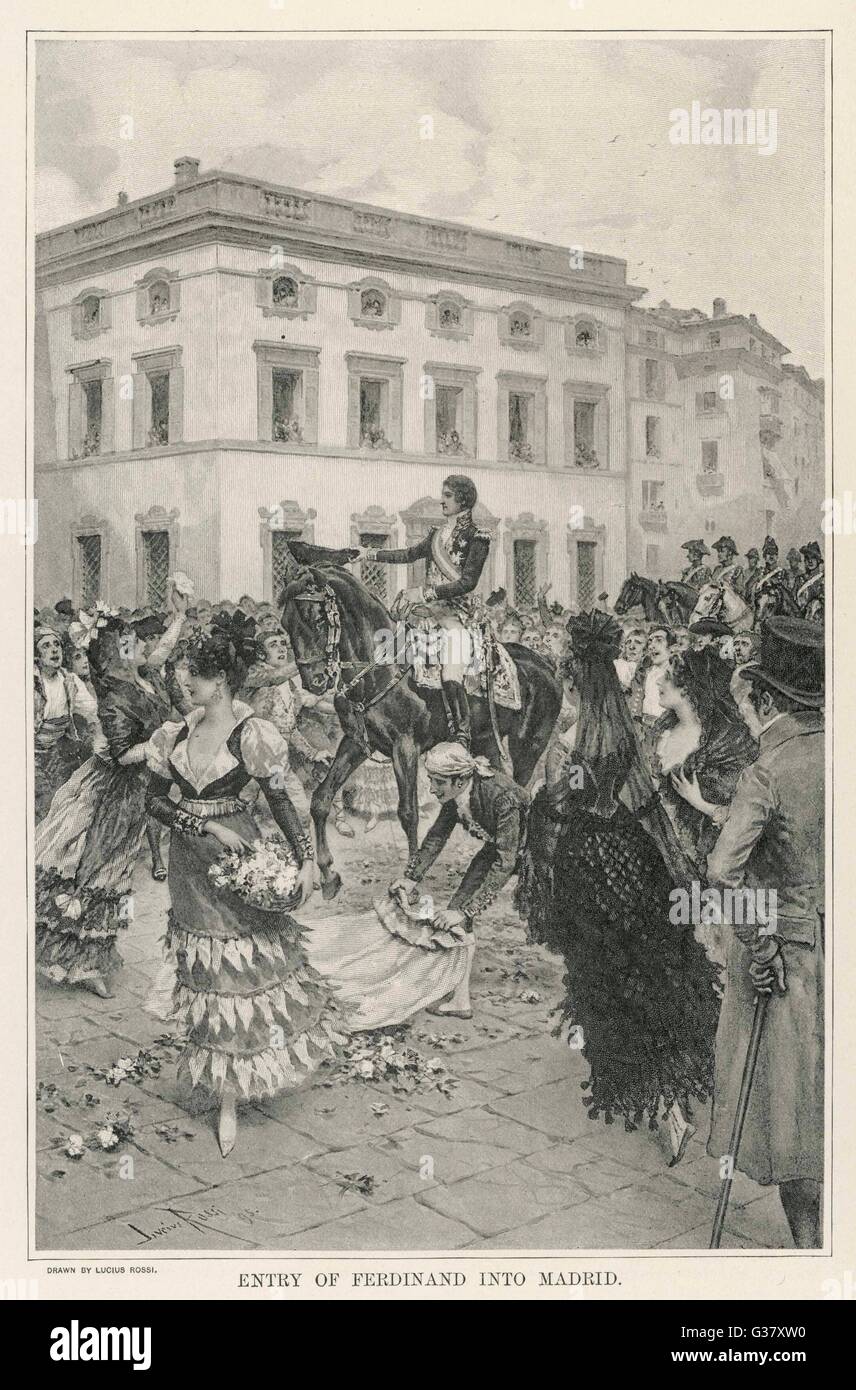 Ferdinand VII, King of Spain, returns to Madrid, 1808 Stock Photo - Alamy