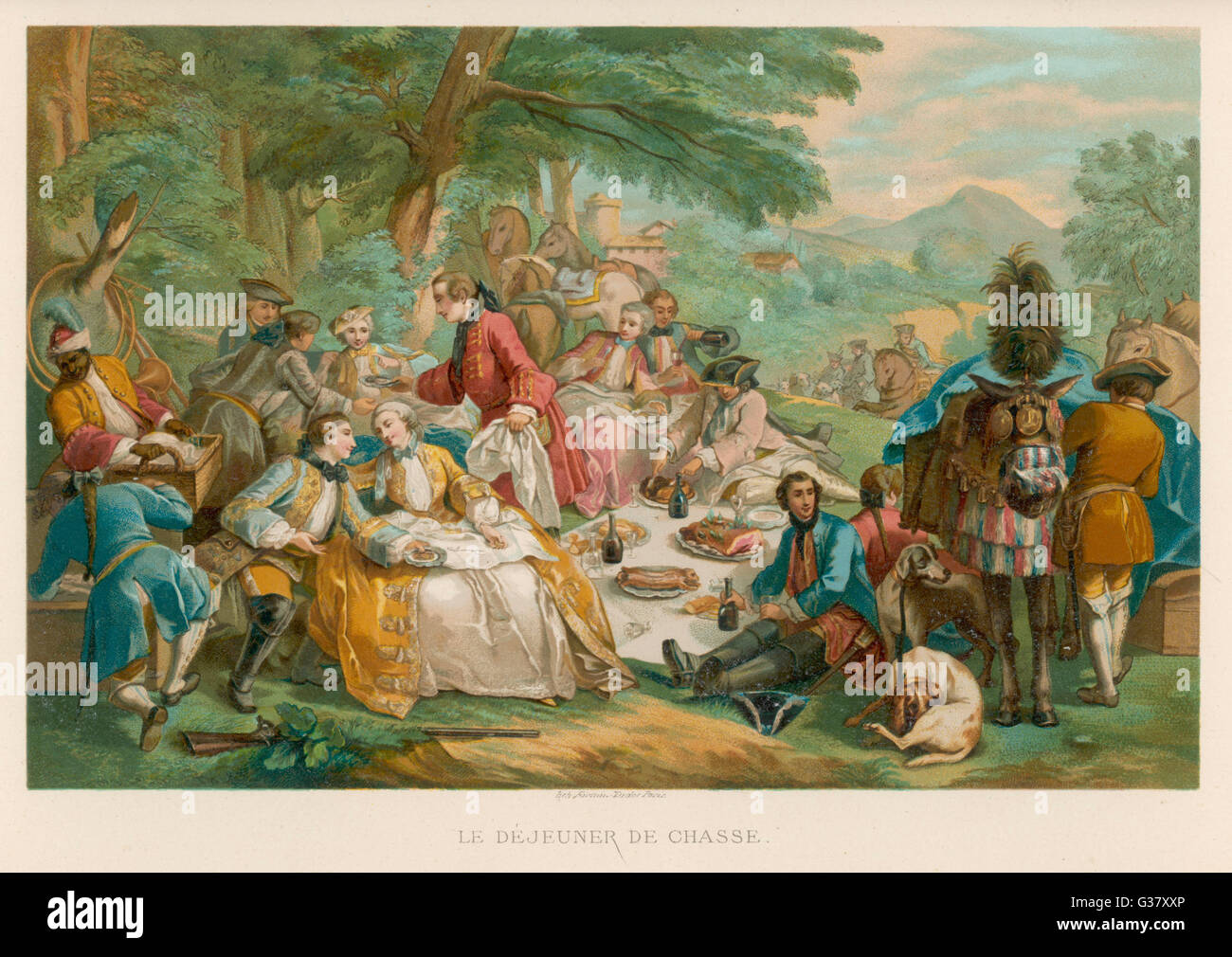 Hunting party picnic Stock Photo - Alamy