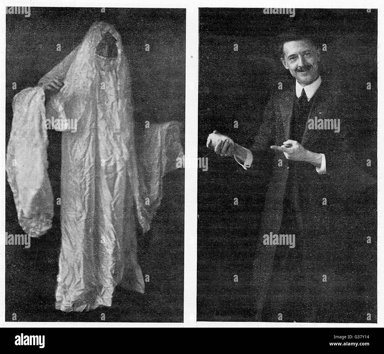 Paranormal: William S. Marriott demonstrates a 'spirit robe' Stock ...