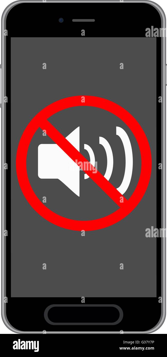 Mobile phone volume off, isolated vector Stock Vector Image & Art - Alamy
