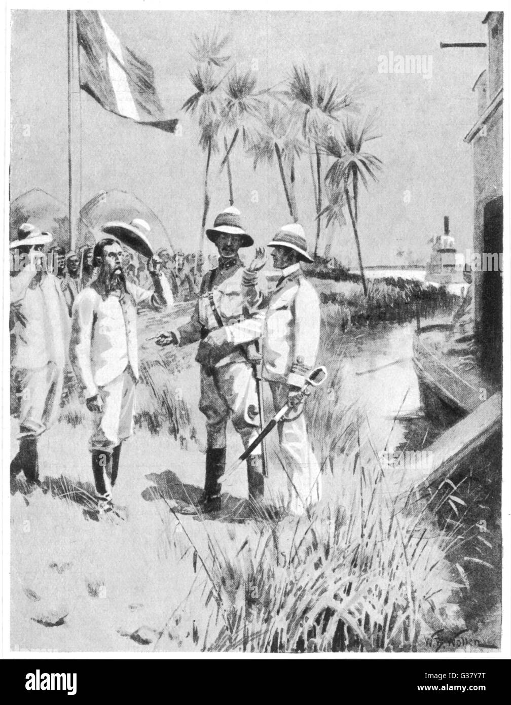 Kitchener confronts Marchand at Fashoda. Date: 1898 Stock Photo - Alamy