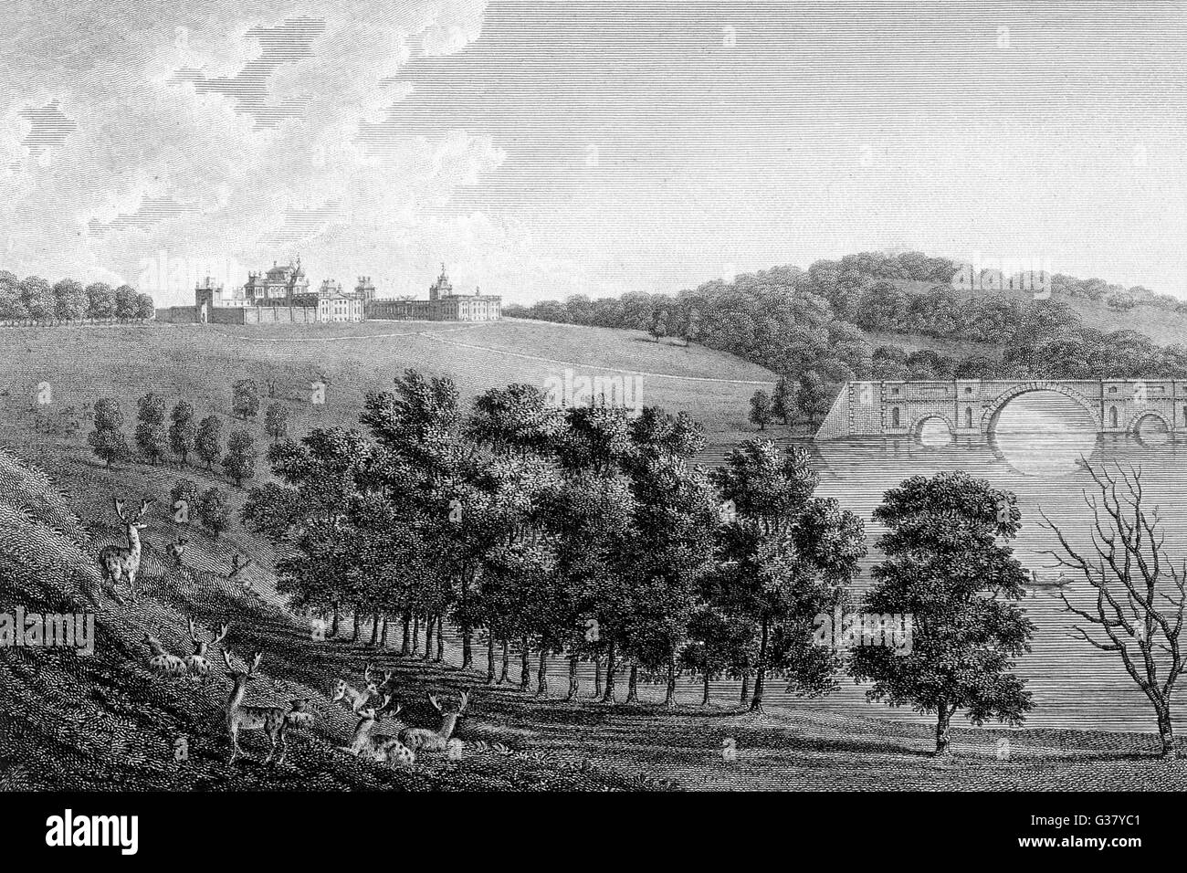 Blenheim palace england Black and White Stock Photos & Images - Alamy