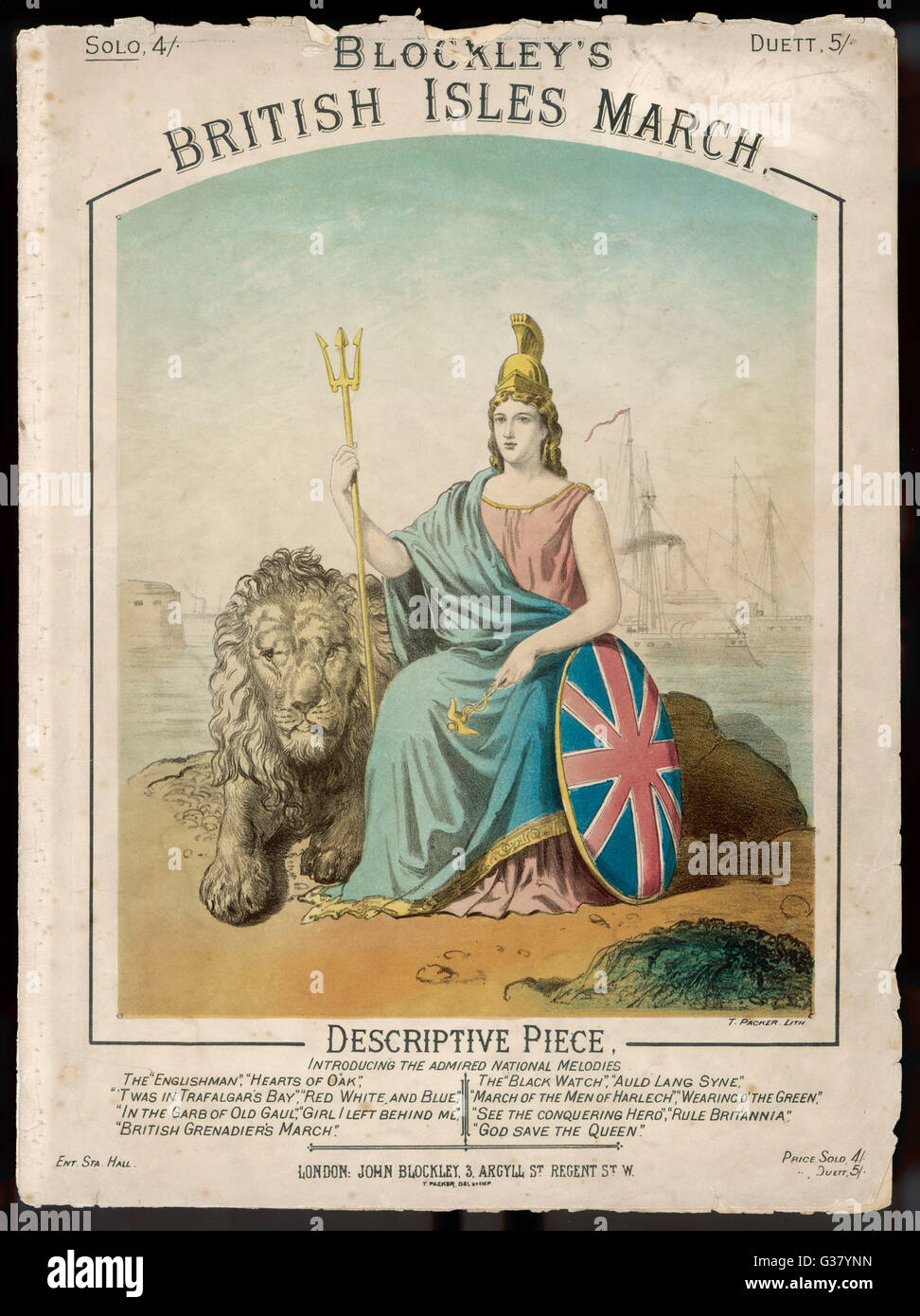Britannia and lion Date: 1870s Stock Photo - Alamy