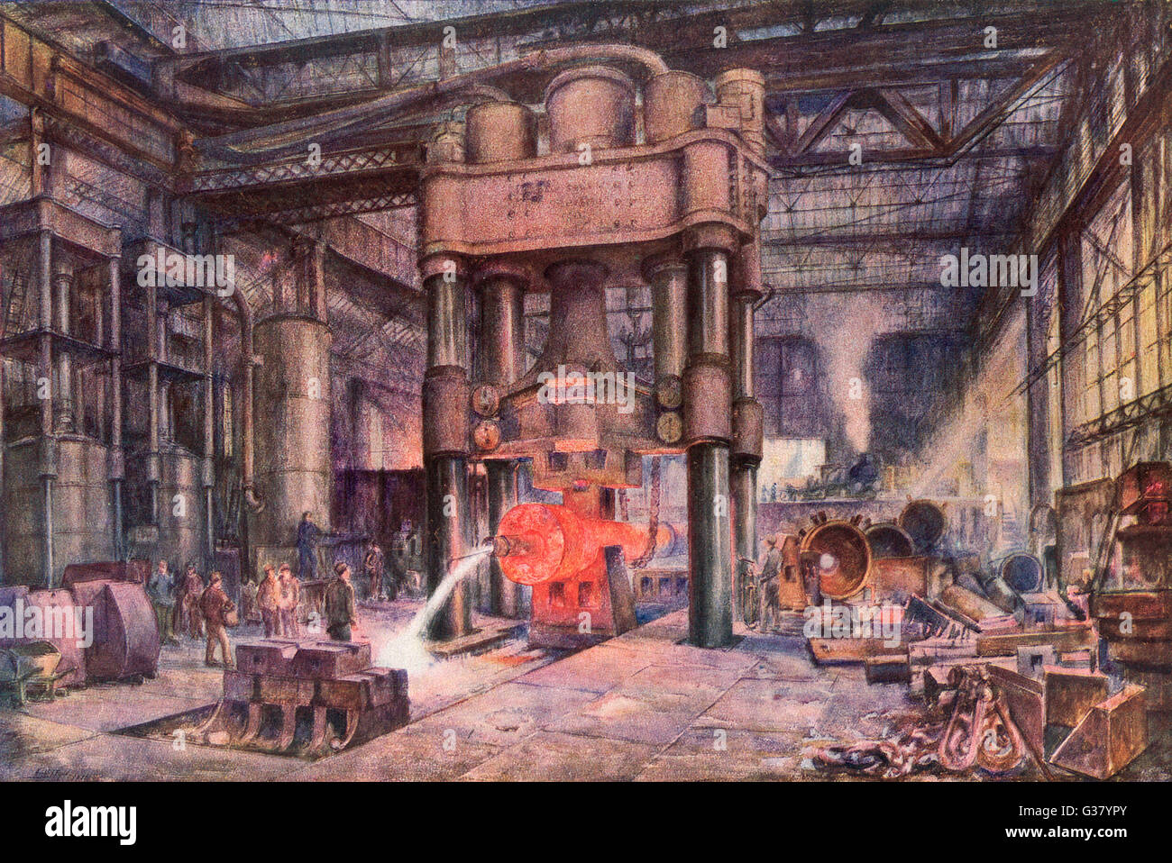 The steelworks of John Brown & Co, Sheffield, Yorkshire : the 6000 ton ...