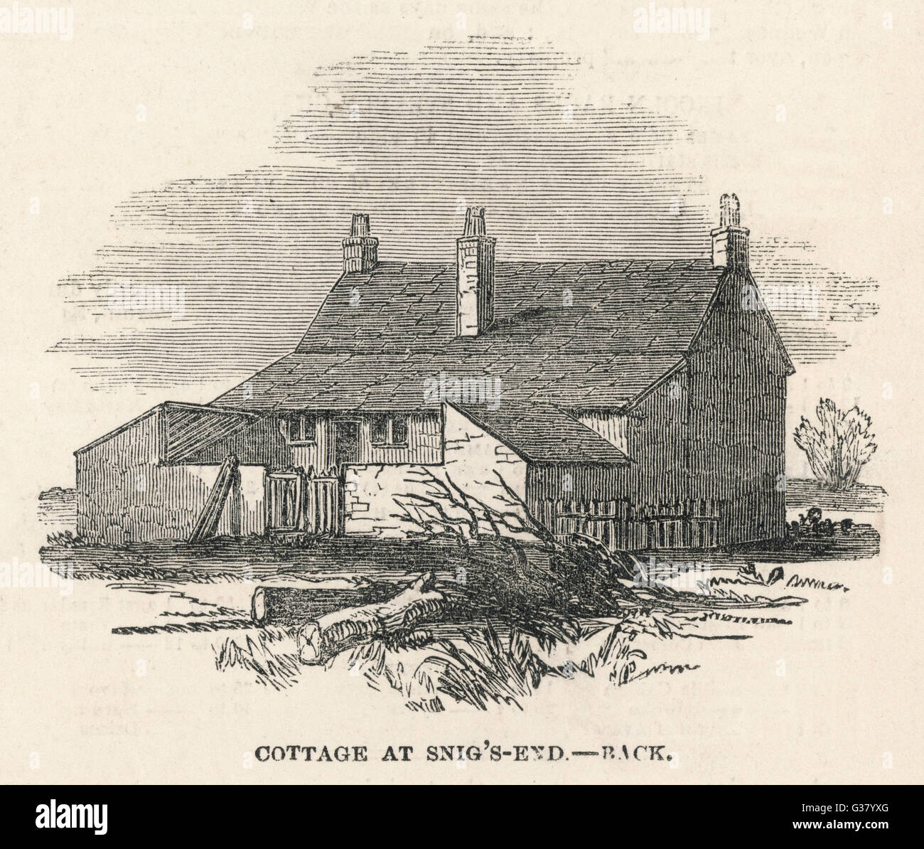 COTTAGE FROM THE BACK Stock Photo - Alamy