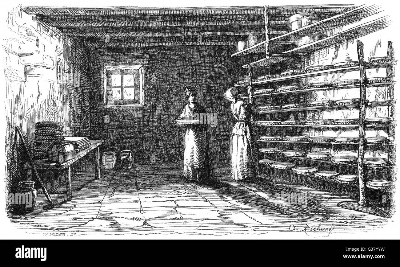 MAKING BRIE 1854 Stock Photo - Alamy