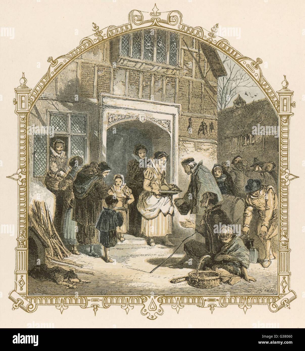At the door of the manor house, food is distributed to the poor and ...