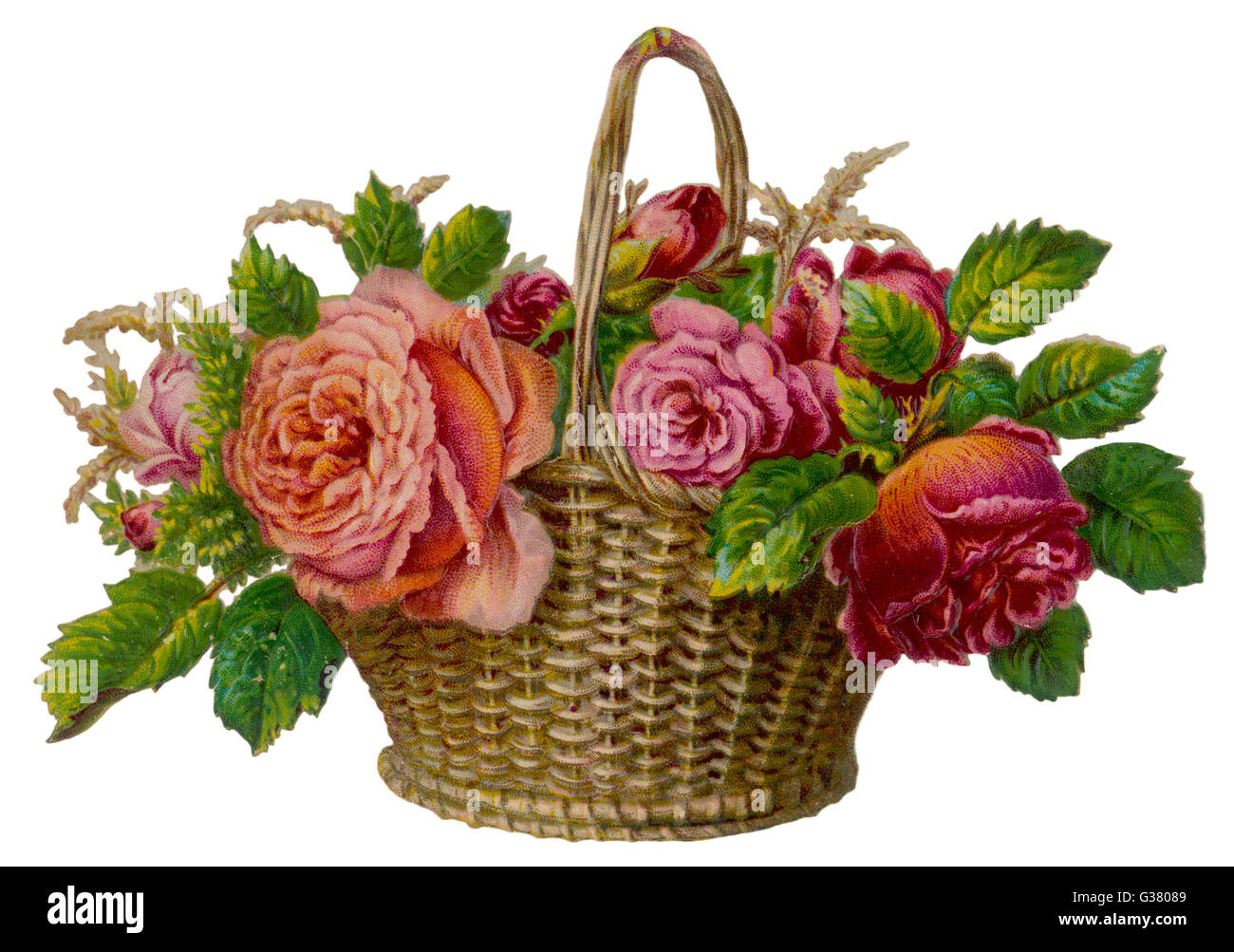 Rose roses wicker basket hi-res stock photography and images - Alamy