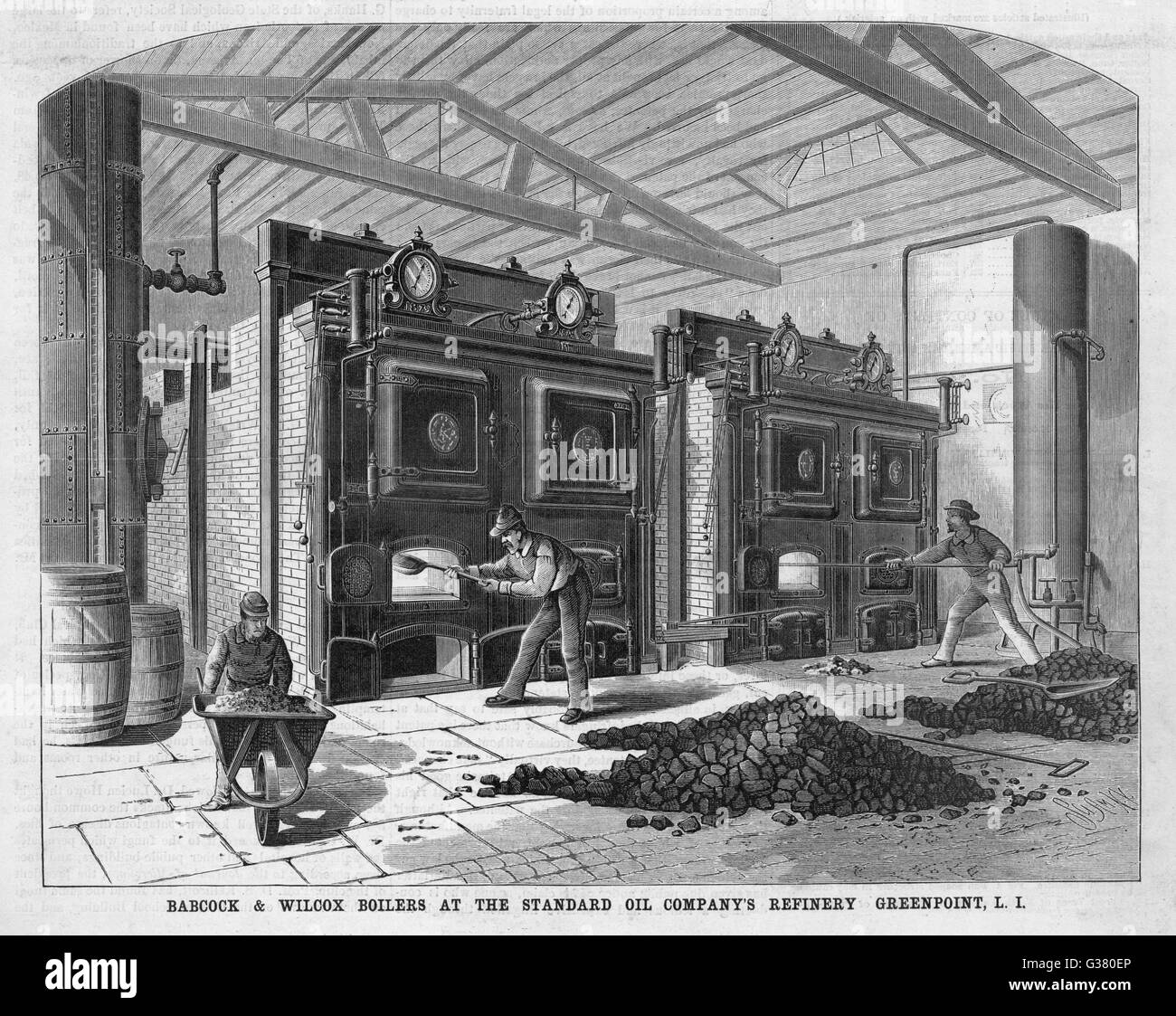 Babcock & Wilcox boilers at the Standard Oil Company's refinery at ...