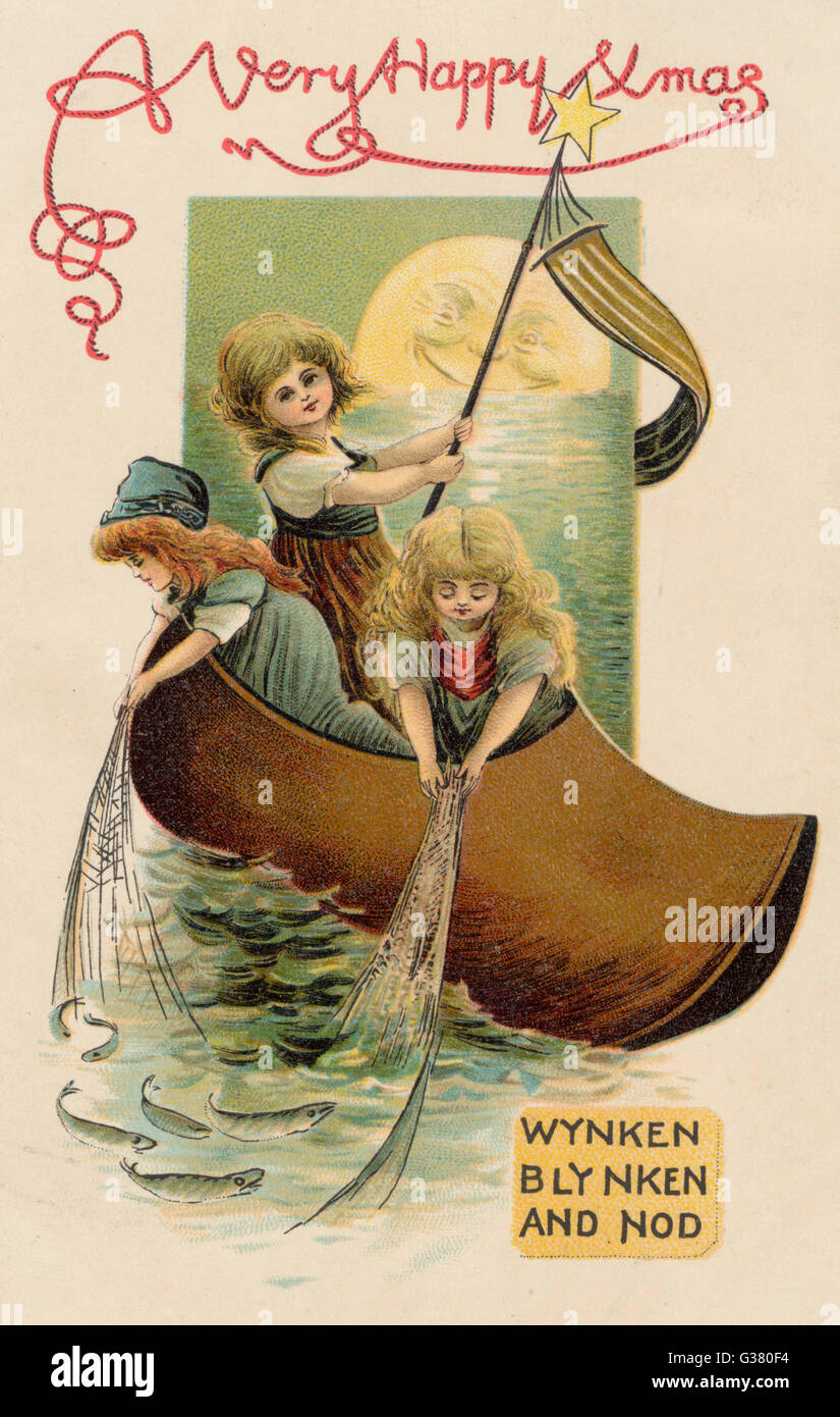 WYNKEN, BLYNKEN and NOD Date: circa 1900 Stock Photo - Alamy