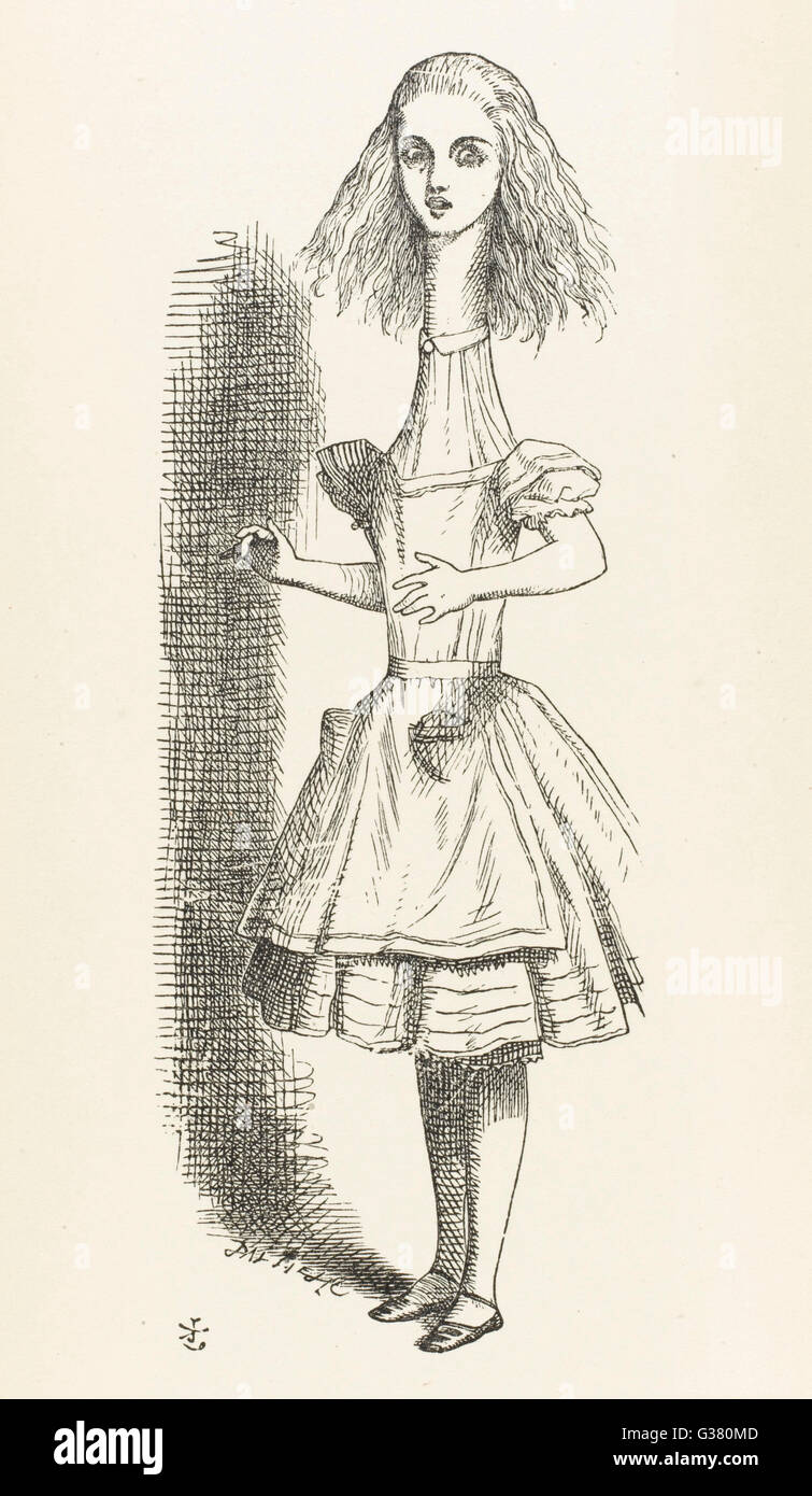 Alice in Wonderland - Alice stretches and grows bigger Stock Photo - Alamy