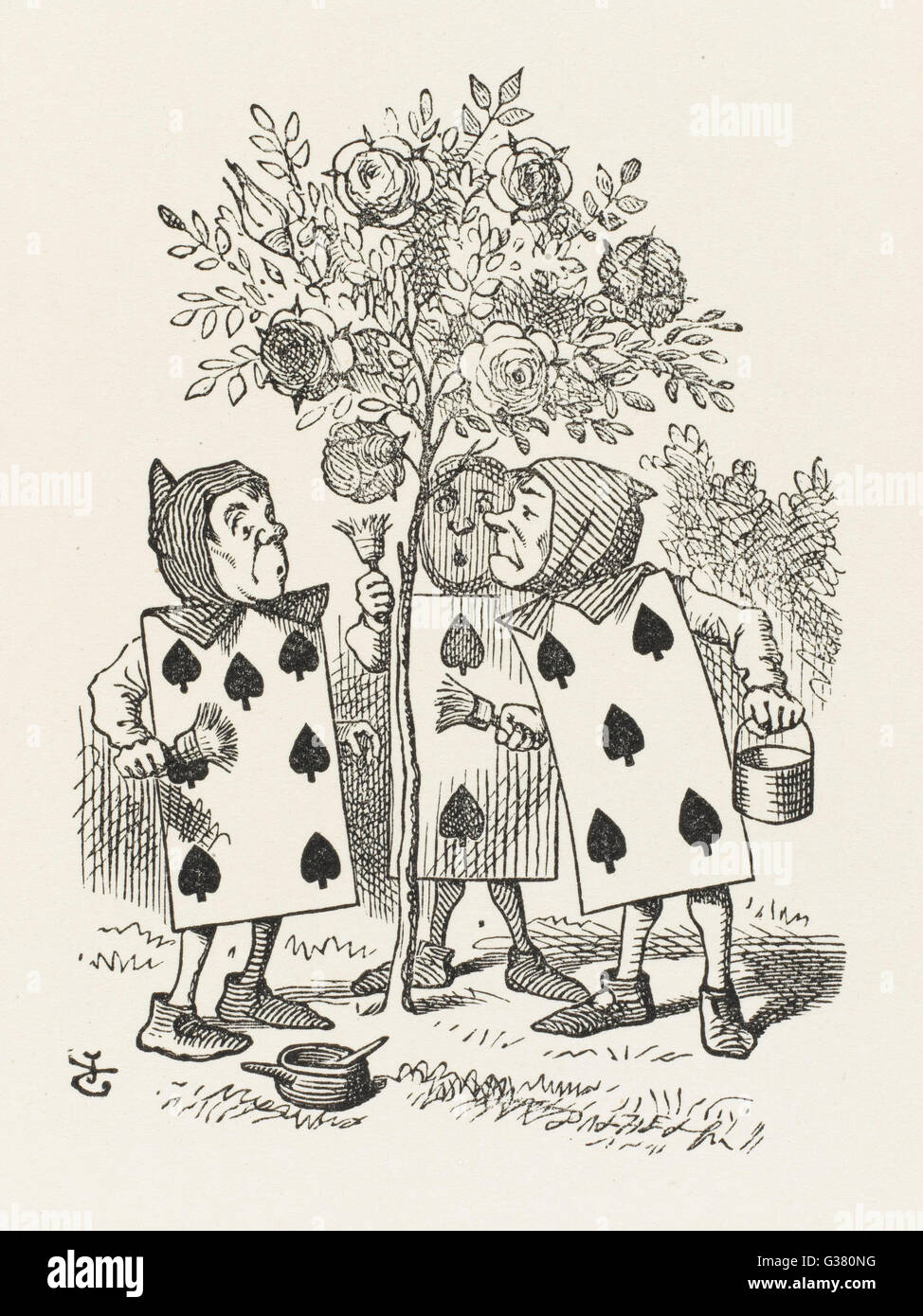 ALICE/PAINTING THE ROSES Stock Photo - Alamy