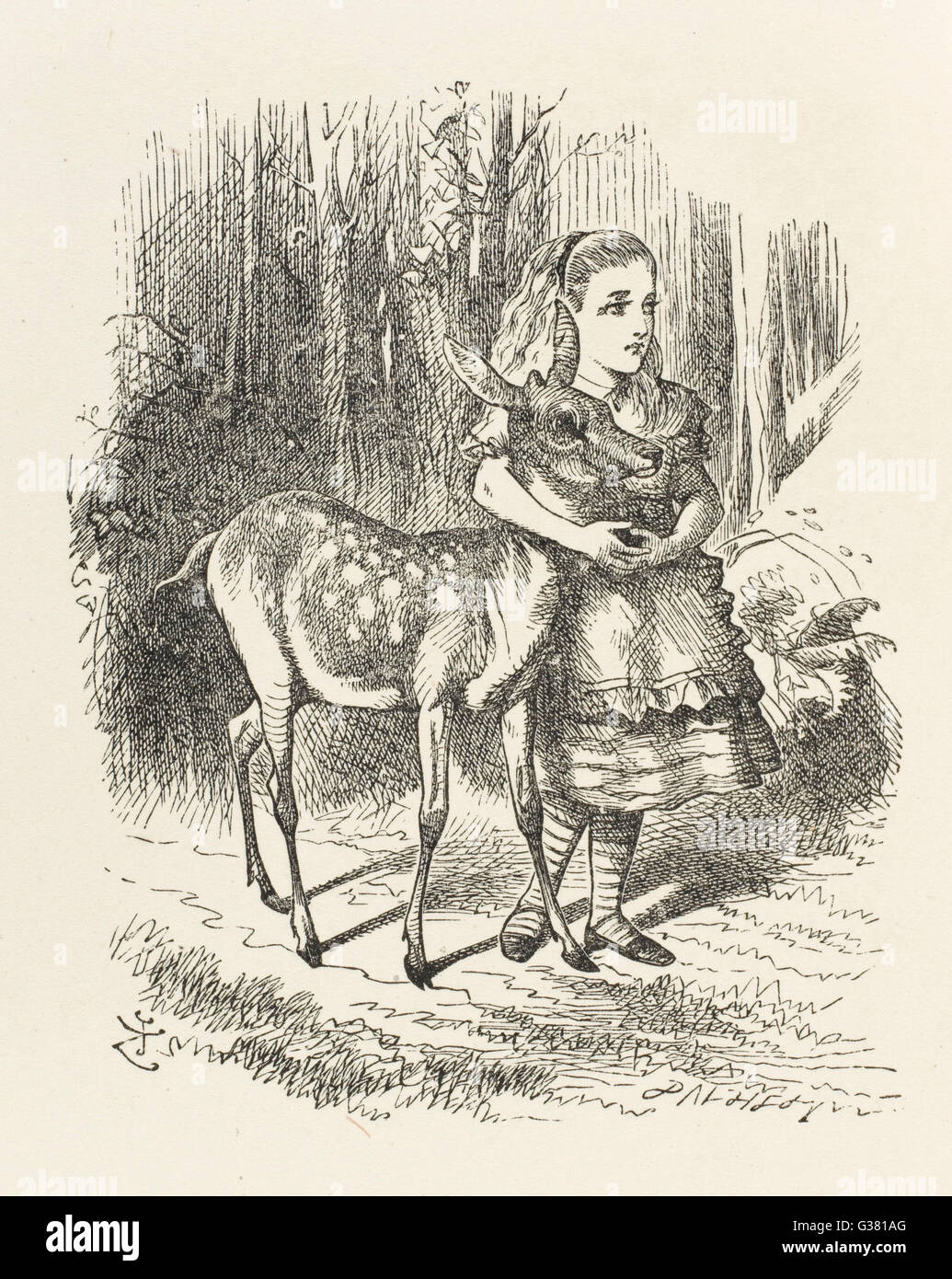 Alice and the Fawn Stock Photo - Alamy