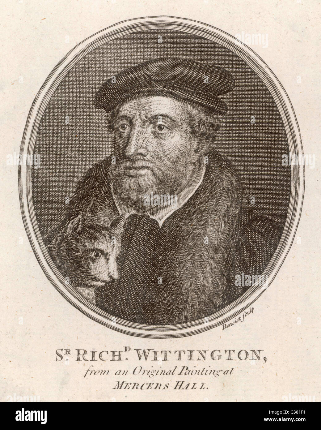 SIR RICHARD (DICK) WHITTINGTON Merchant, Lord Mayor of London and cat ...