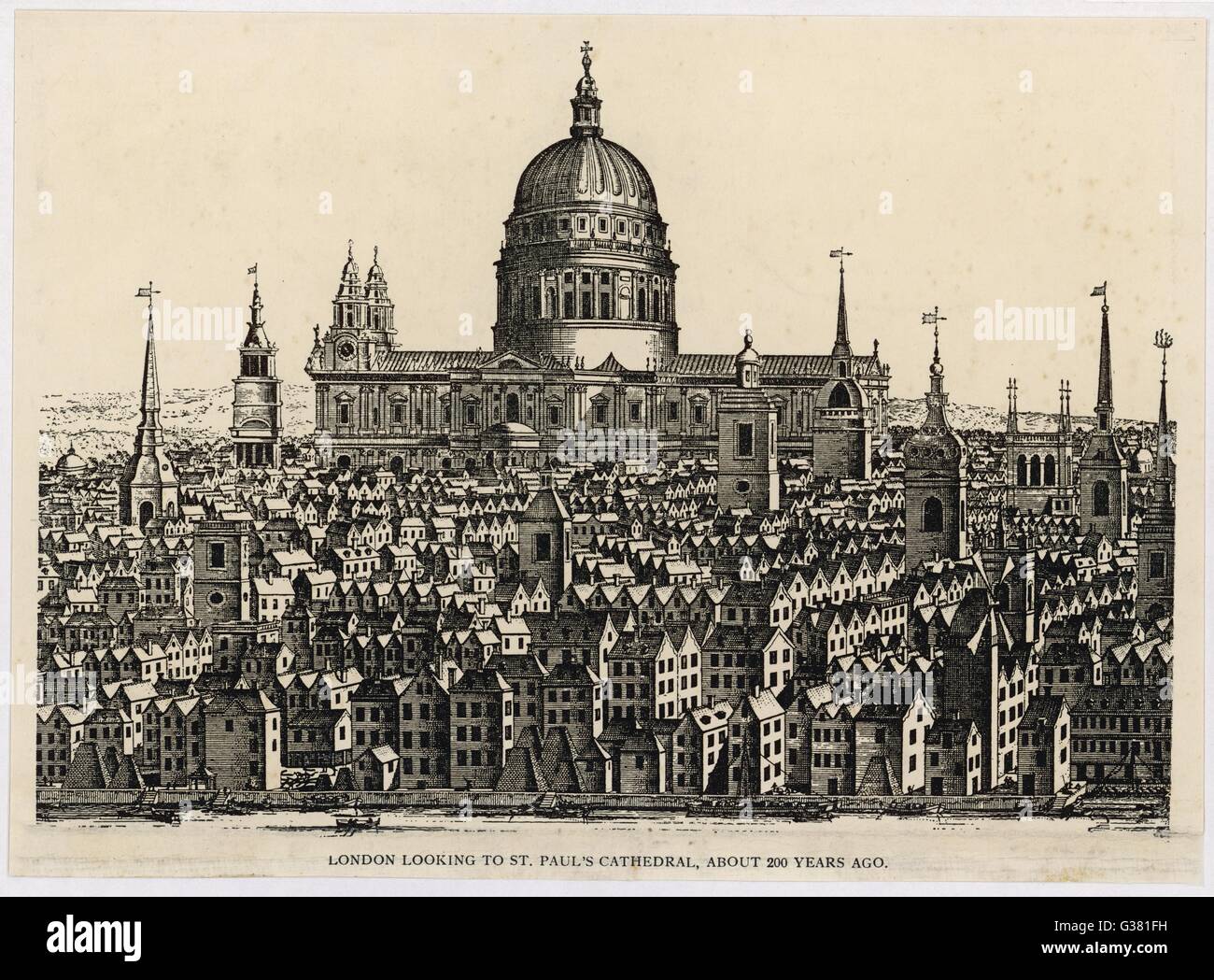 London looking to St Paul's Cathedral Date: circa 1740 Stock Photo - Alamy