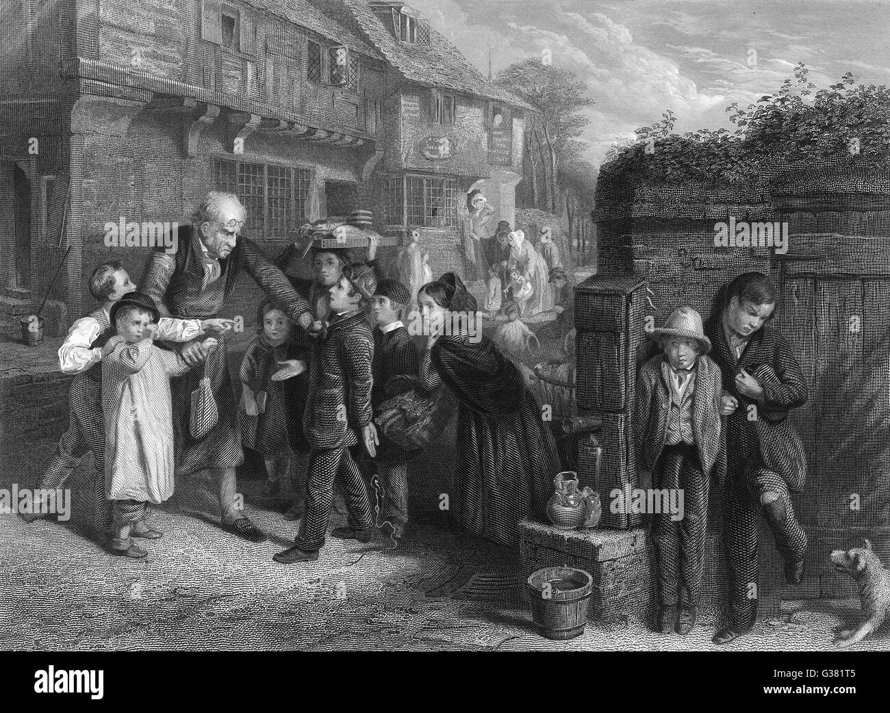 CHILDREN BREAK WINDOW Stock Photo - Alamy