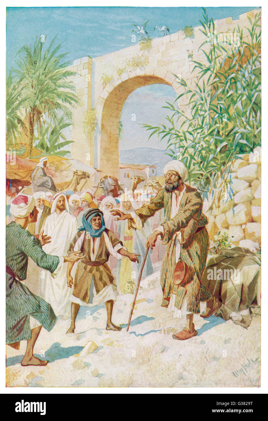 JESUS HEALS BARTIMAEUS Stock Photo - Alamy