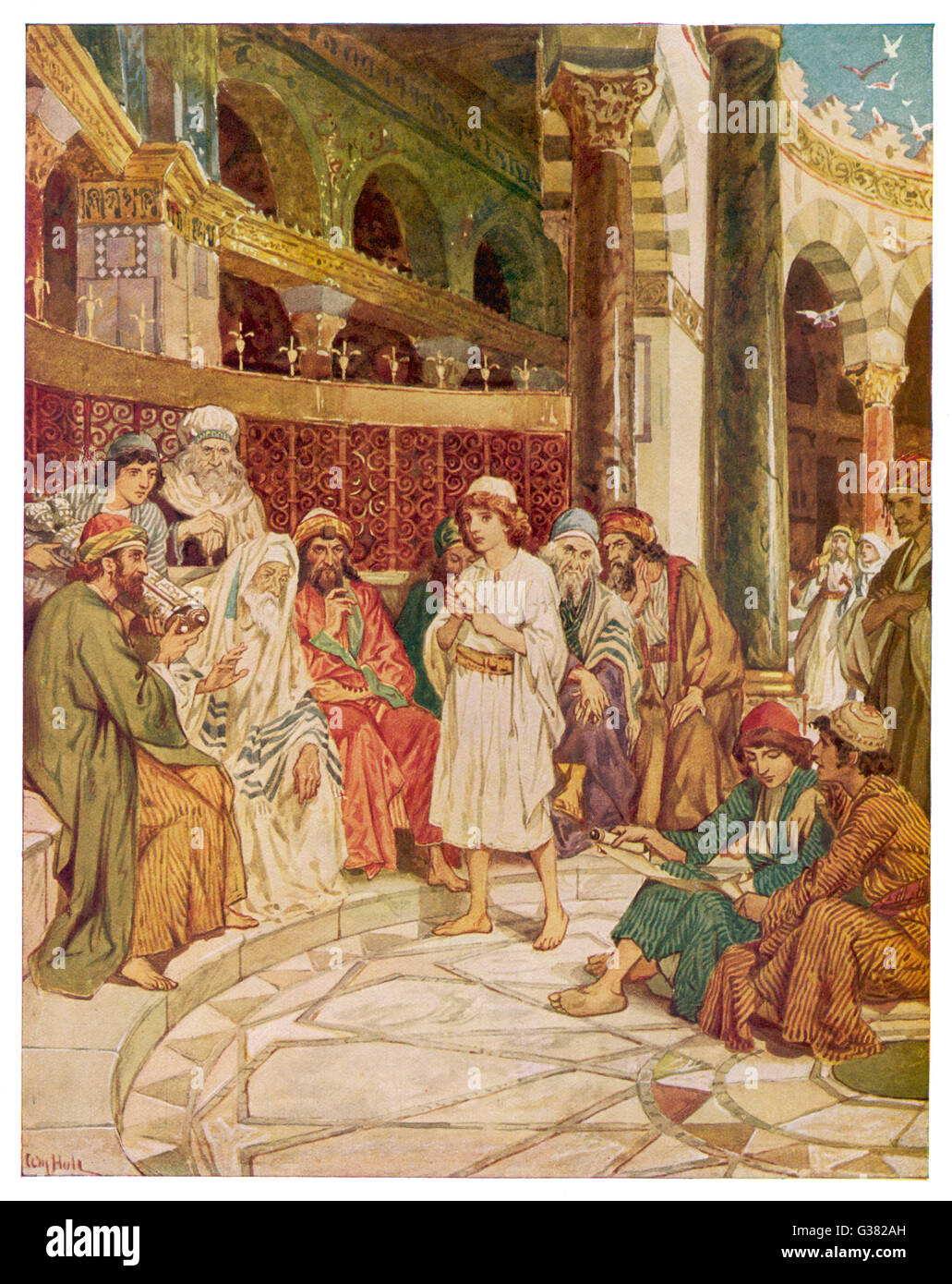 BOY JESUS WITH SCHOLARS Stock Photo - Alamy