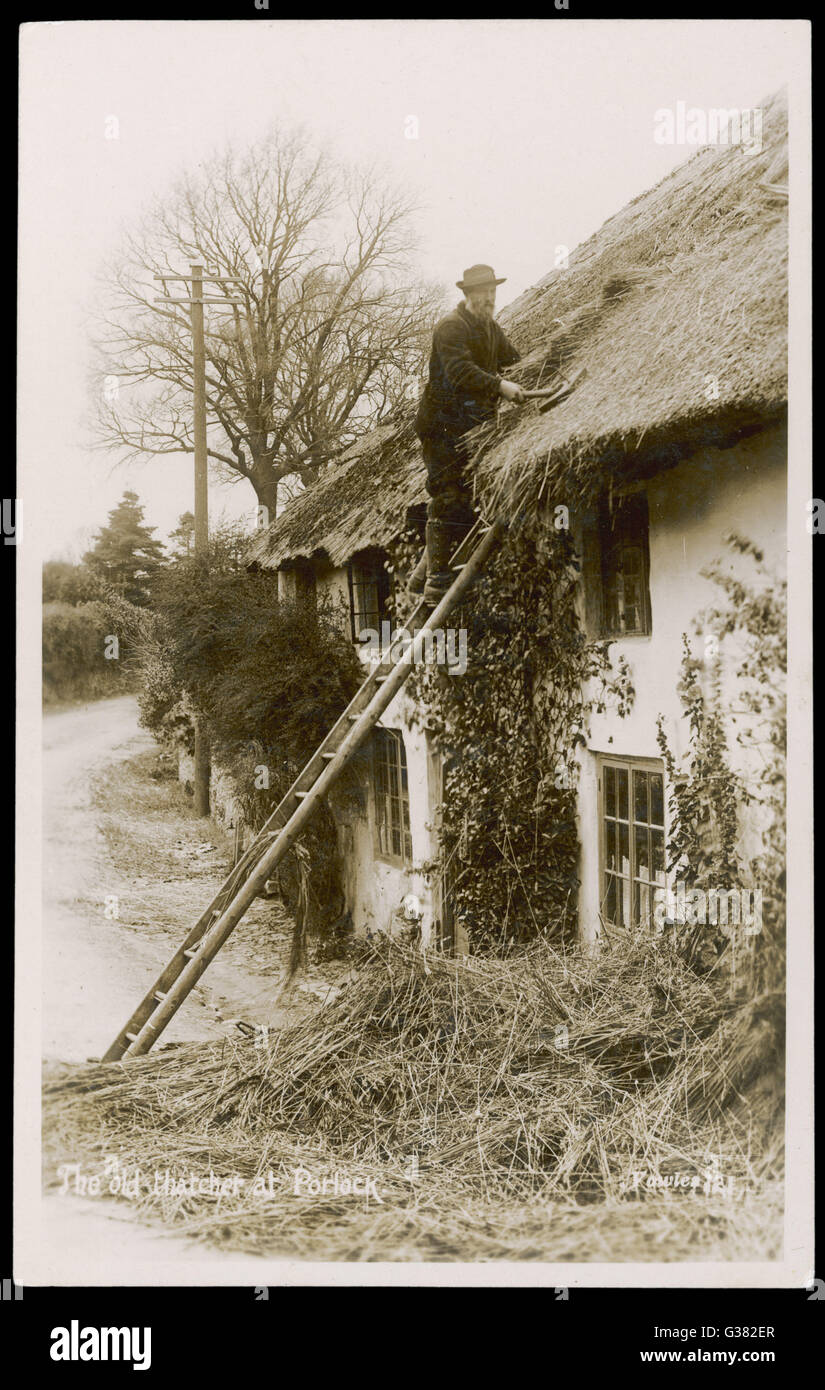 THATCHING AT PORLOCK Stock Photo - Alamy