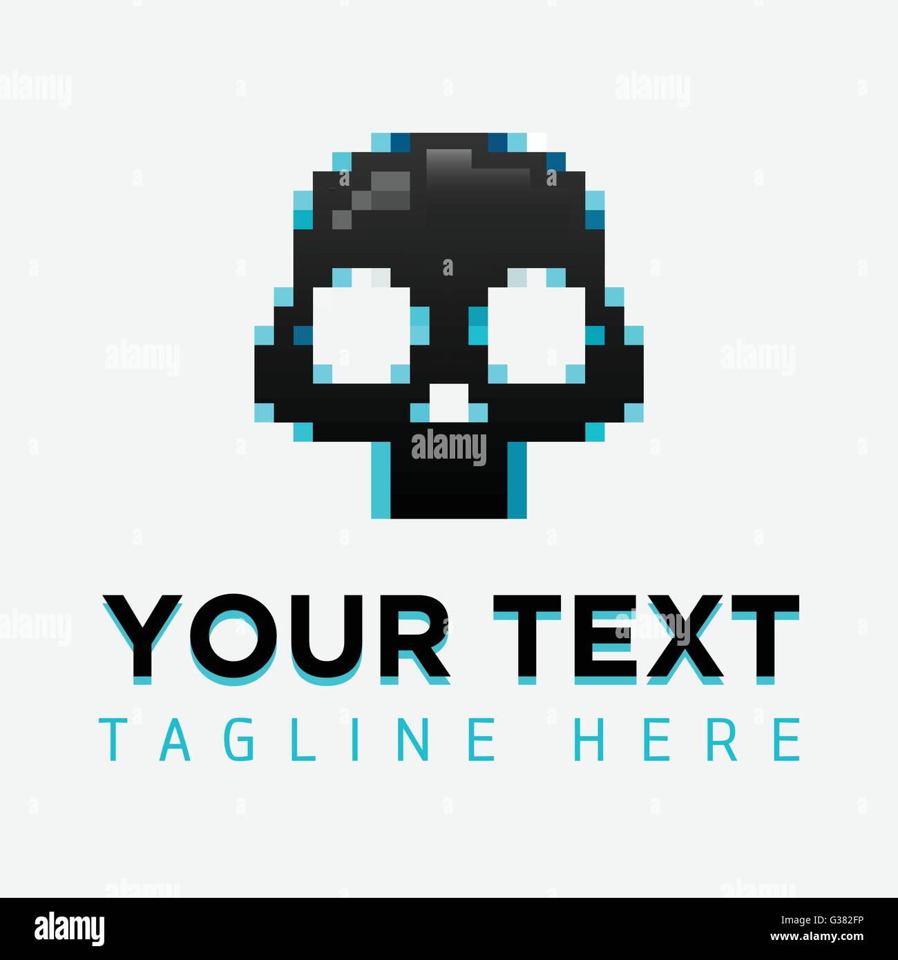 Skull pixel vector logo for games Stock Vector Image & Art - Alamy