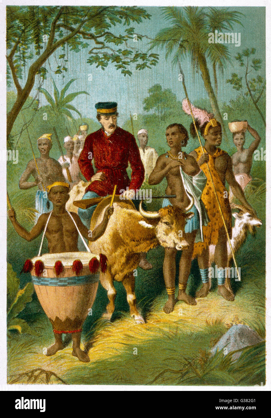 LIVINGSTONE RIDES COW Stock Photo - Alamy