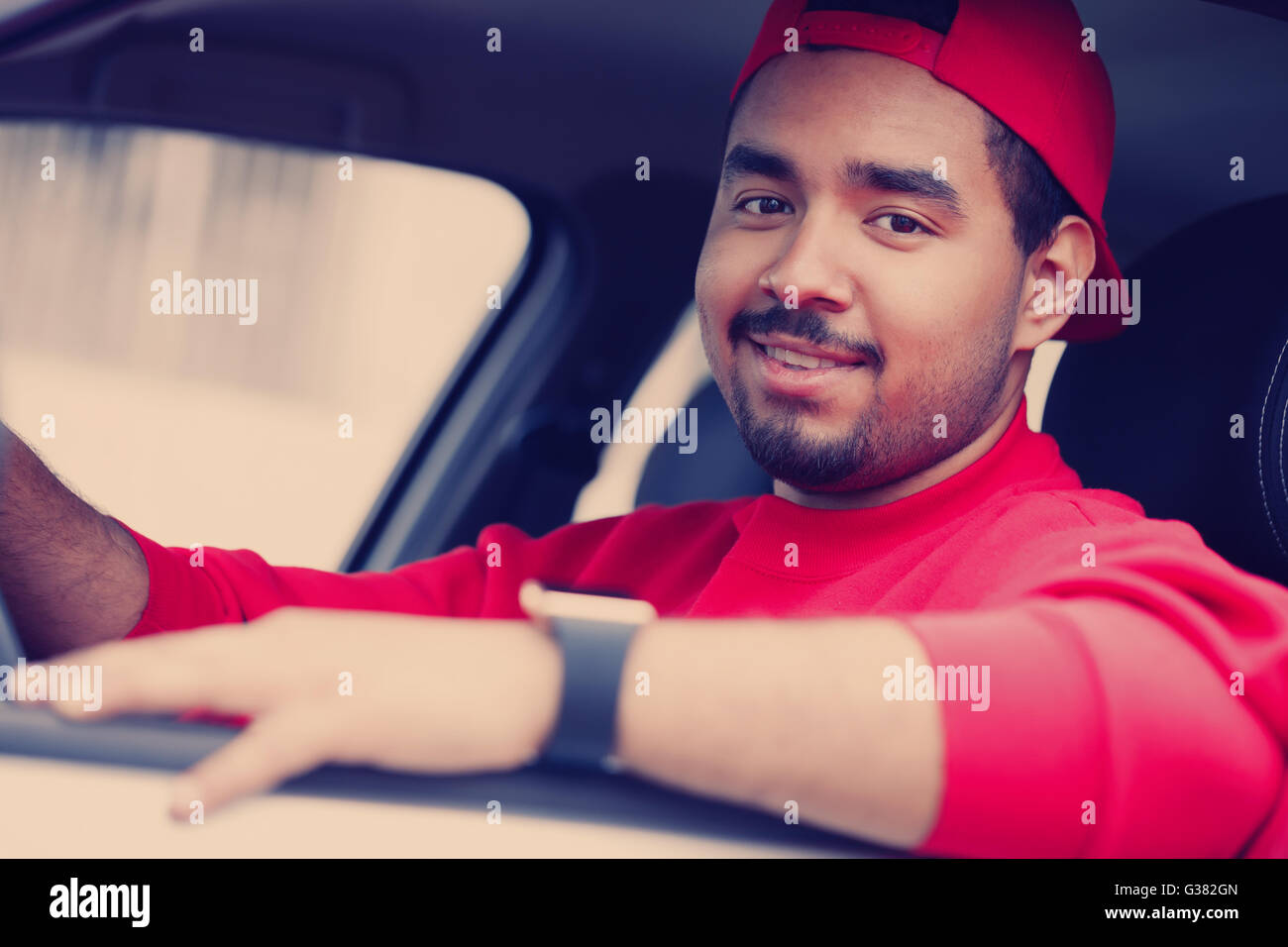 Friendly young black man driver hi-res stock photography and images - Alamy