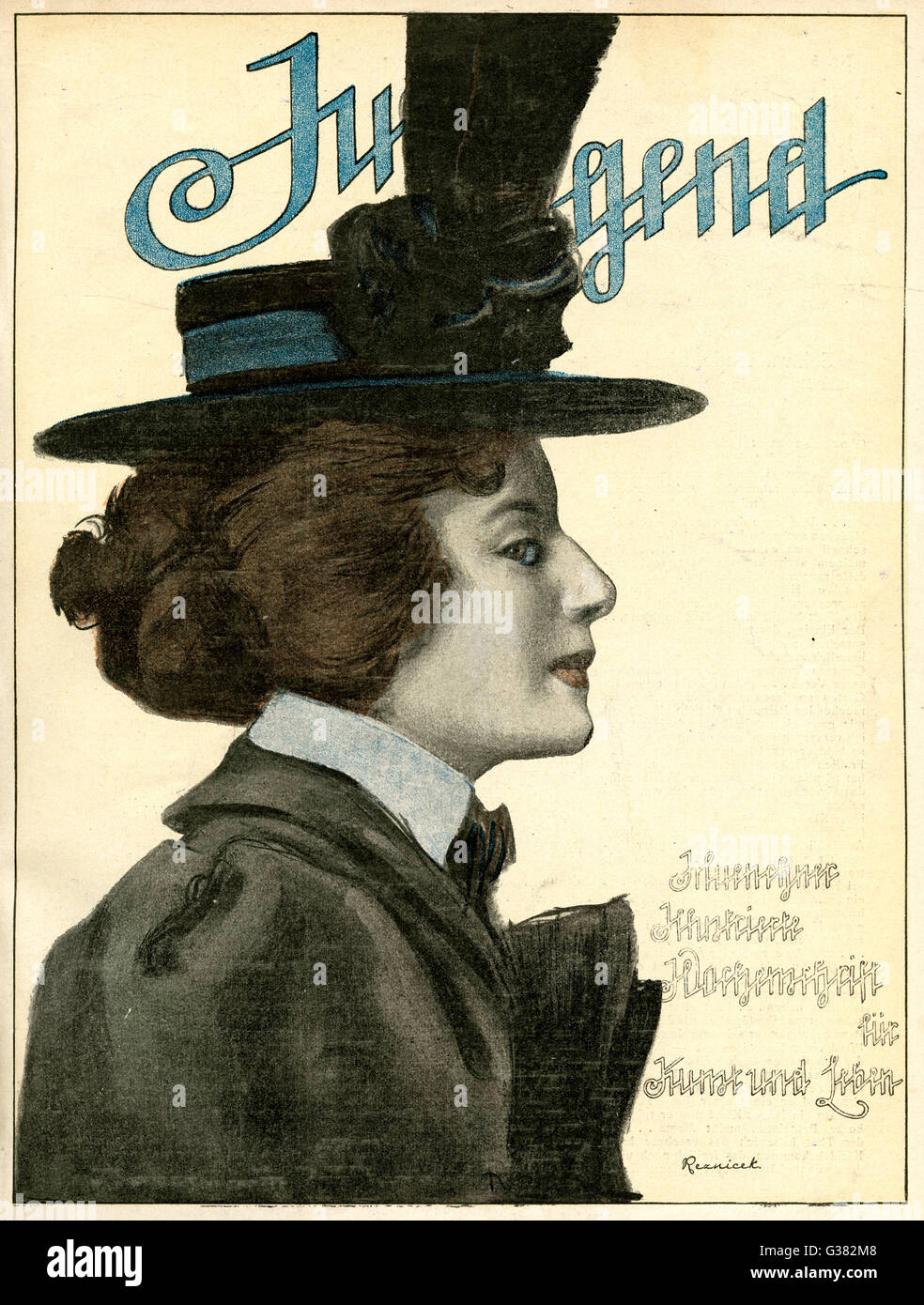 Female Type - Hat - 1897 Stock Photo - Alamy