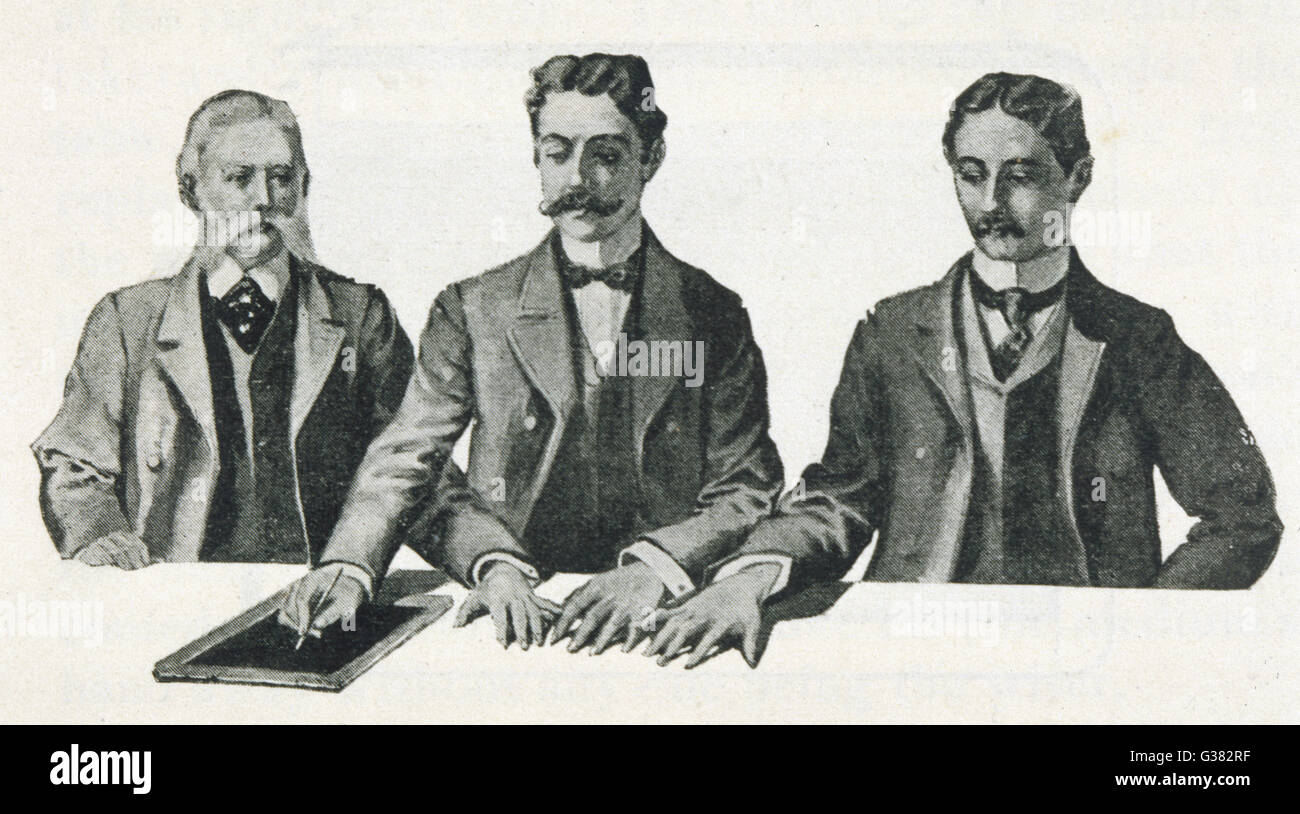 How a fraudulent medium performs 'slate-writing' while still apparently ...