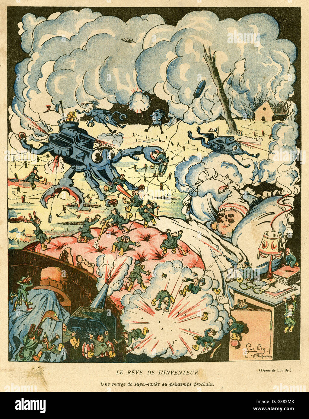 Cartoon, The Inventor's Dream, WW1 Stock Photo - Alamy