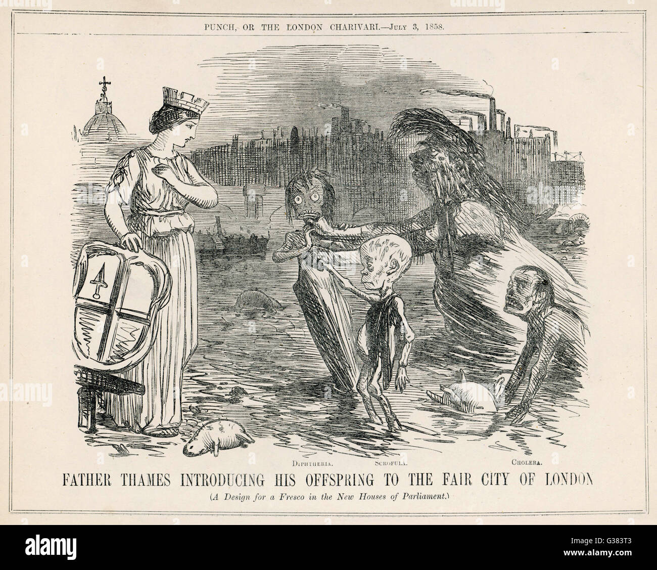Father Thames introducing his offspring to the fair city of London ...