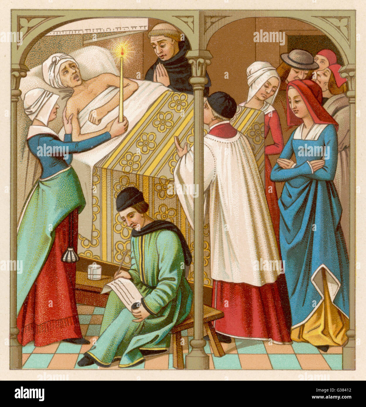 15th century Deathbed Stock Photo - Alamy