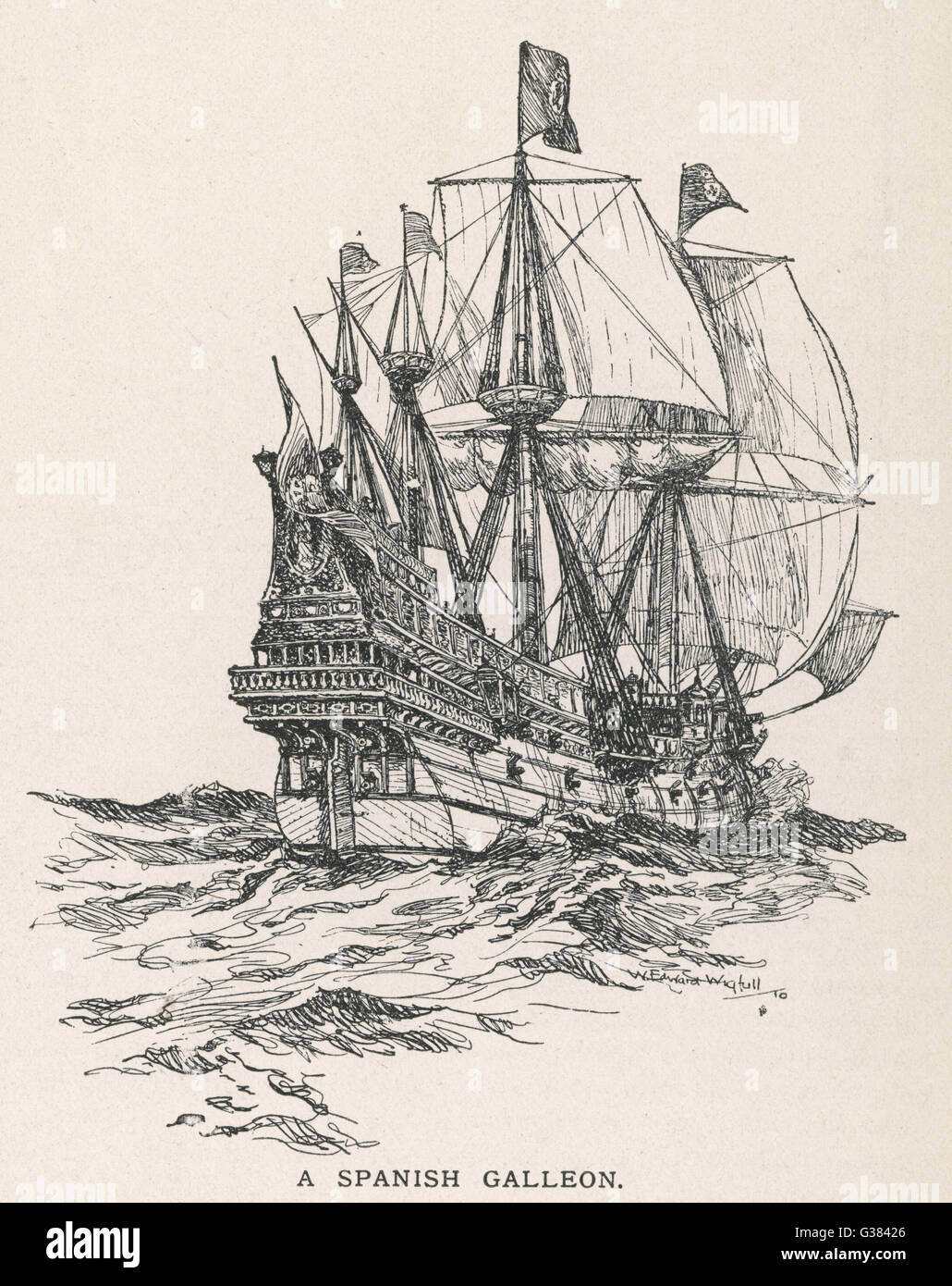 A Spanish galleon, of the type that sailed with the Armada in 1588 Date ...