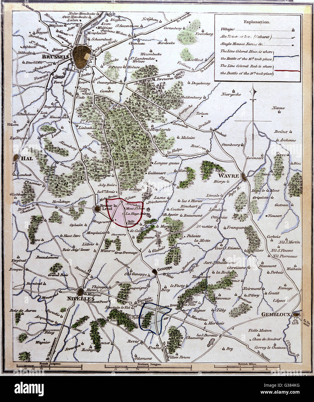 Map of the battle of waterloo High Resolution Stock Photography and ...