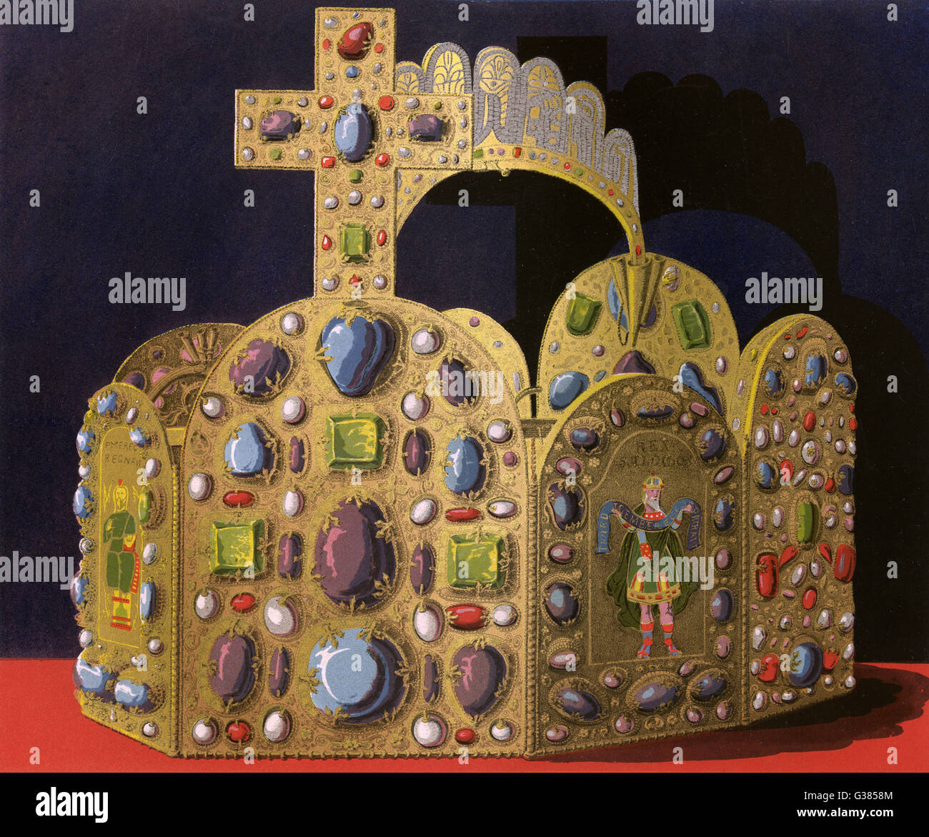 The coronation crown of the emperor Charlemagne, worn at Rome in 800 ...