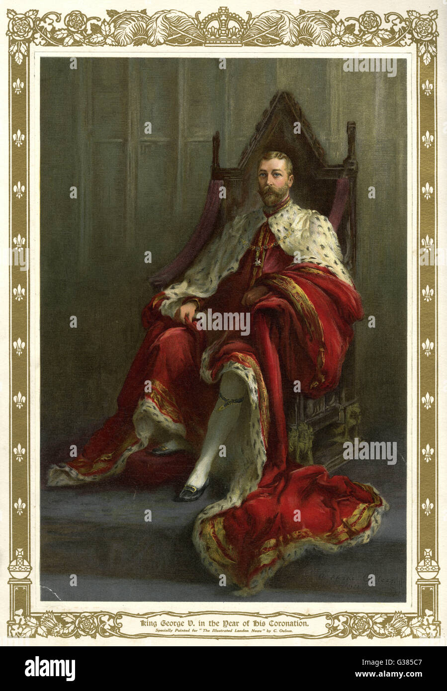 GEORGE V on his throne Date: 1865 - 1936 Stock Photo - Alamy