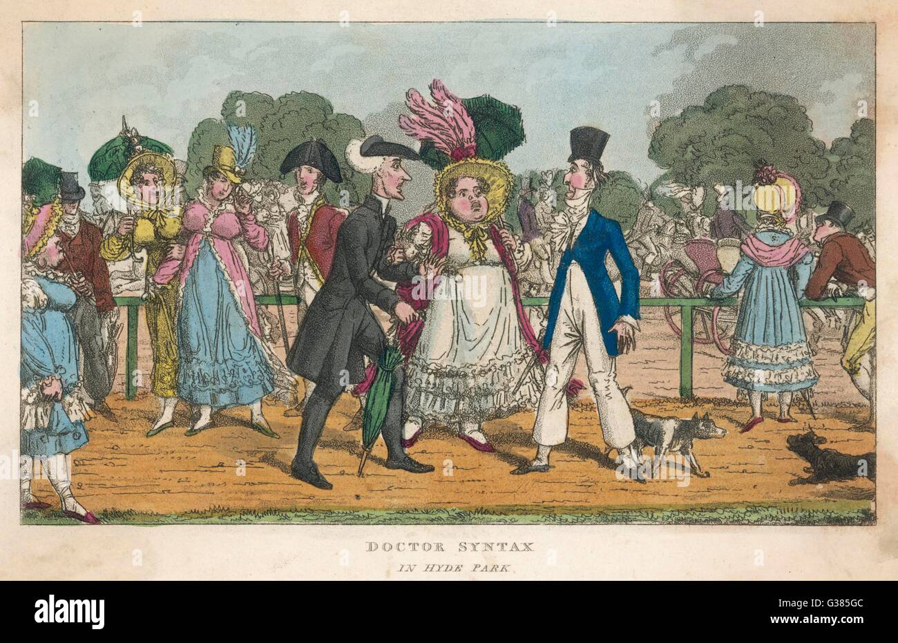 Dr Syntax promenading in Hyde Park, London. Date: 1812 Stock Photo - Alamy