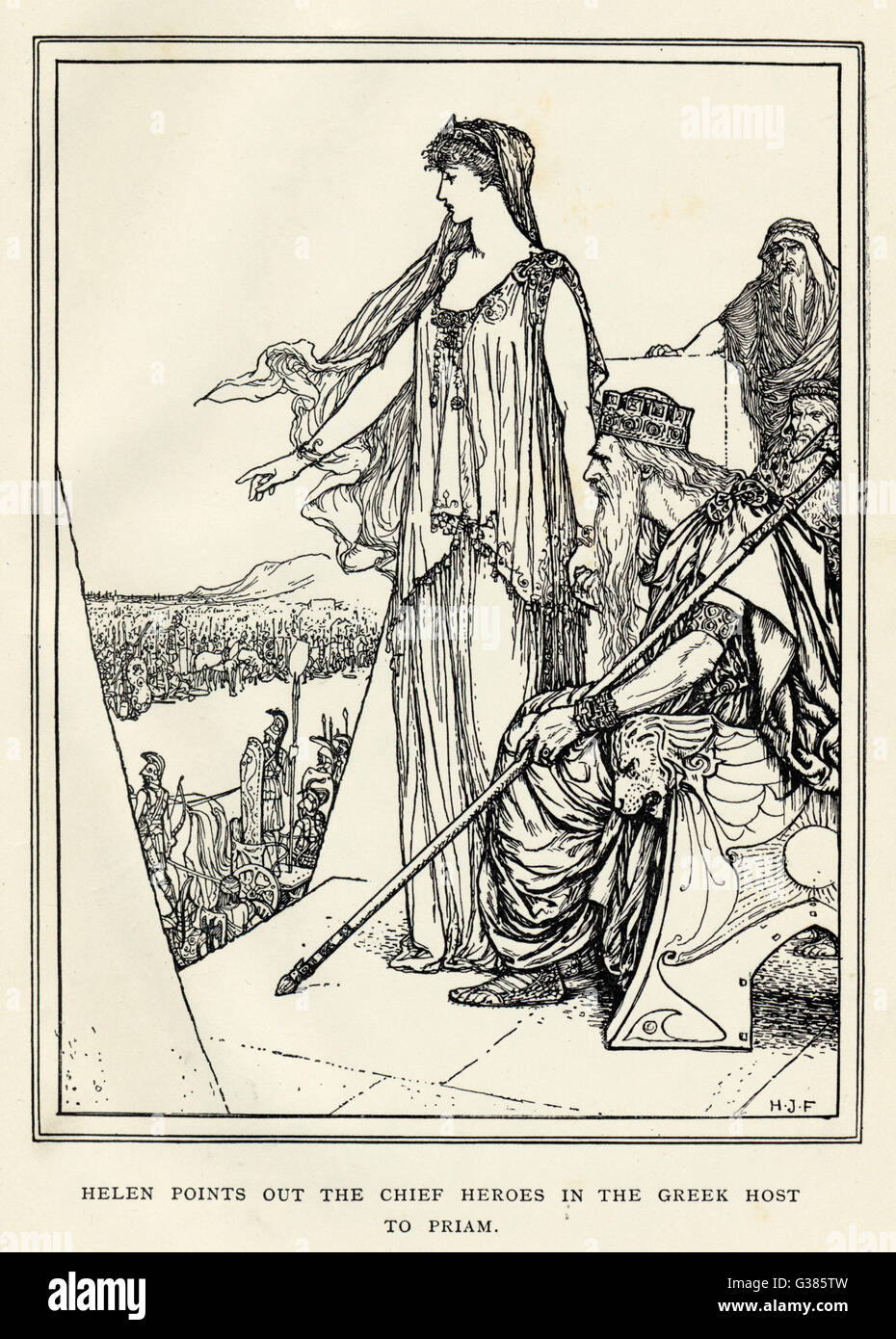 Helen points out the chief heroes in the Greek host to Priam Stock ...